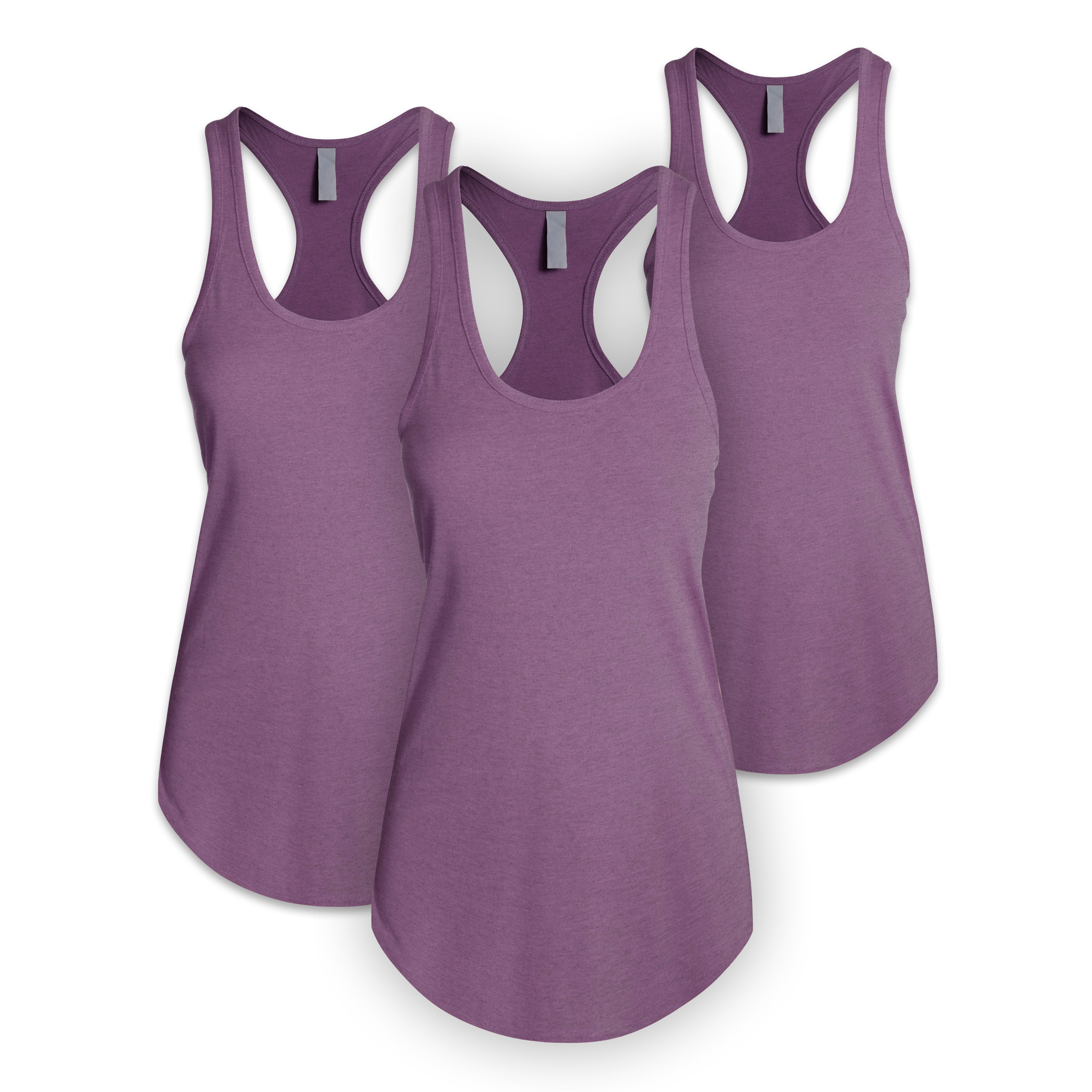 Ma Croix Women's Cotton Racerback Sleeveless Casual Tank Top 3-Pack ...