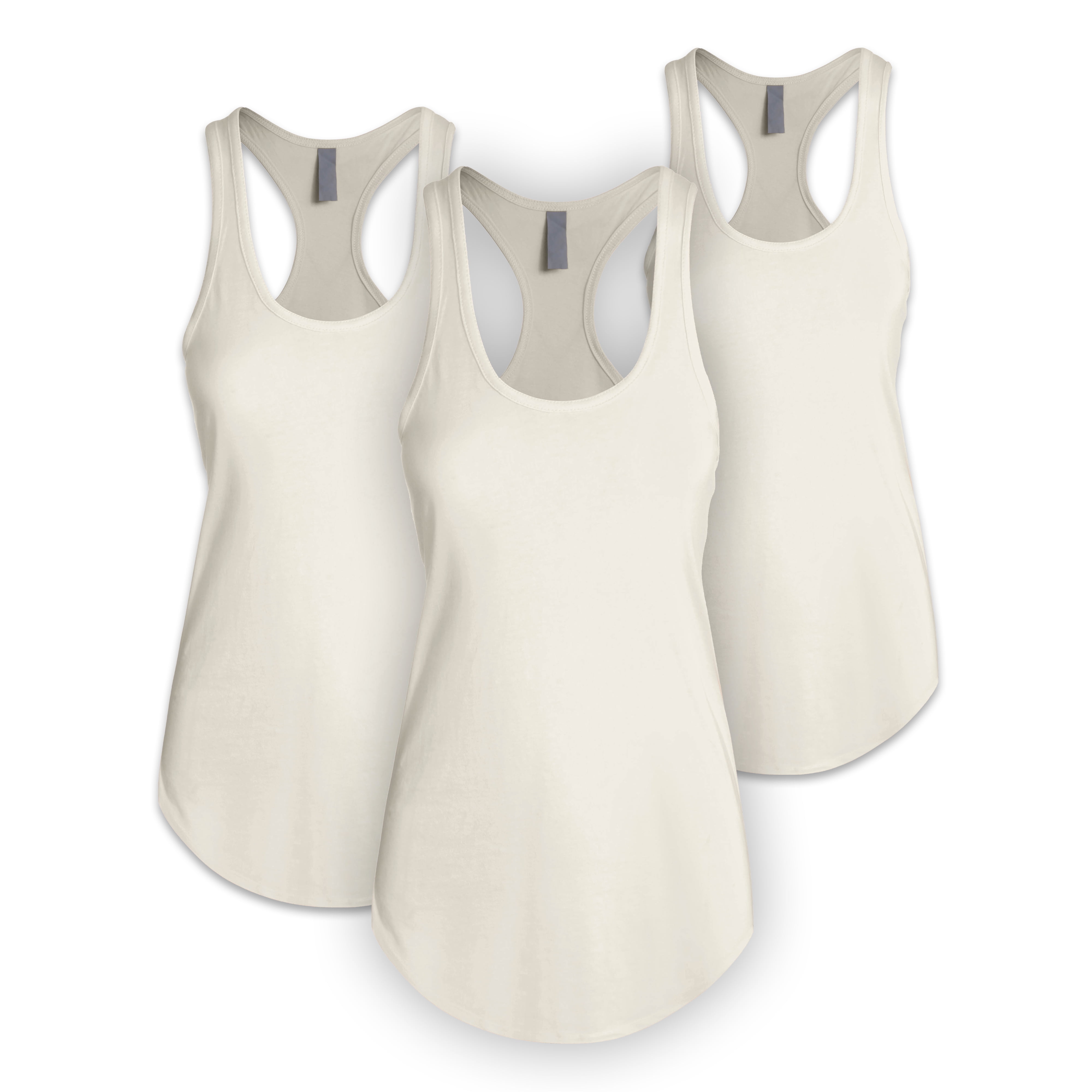 Ma Croix Women's Cotton Racerback Sleeveless Casual Tank Top 3-Pack ...