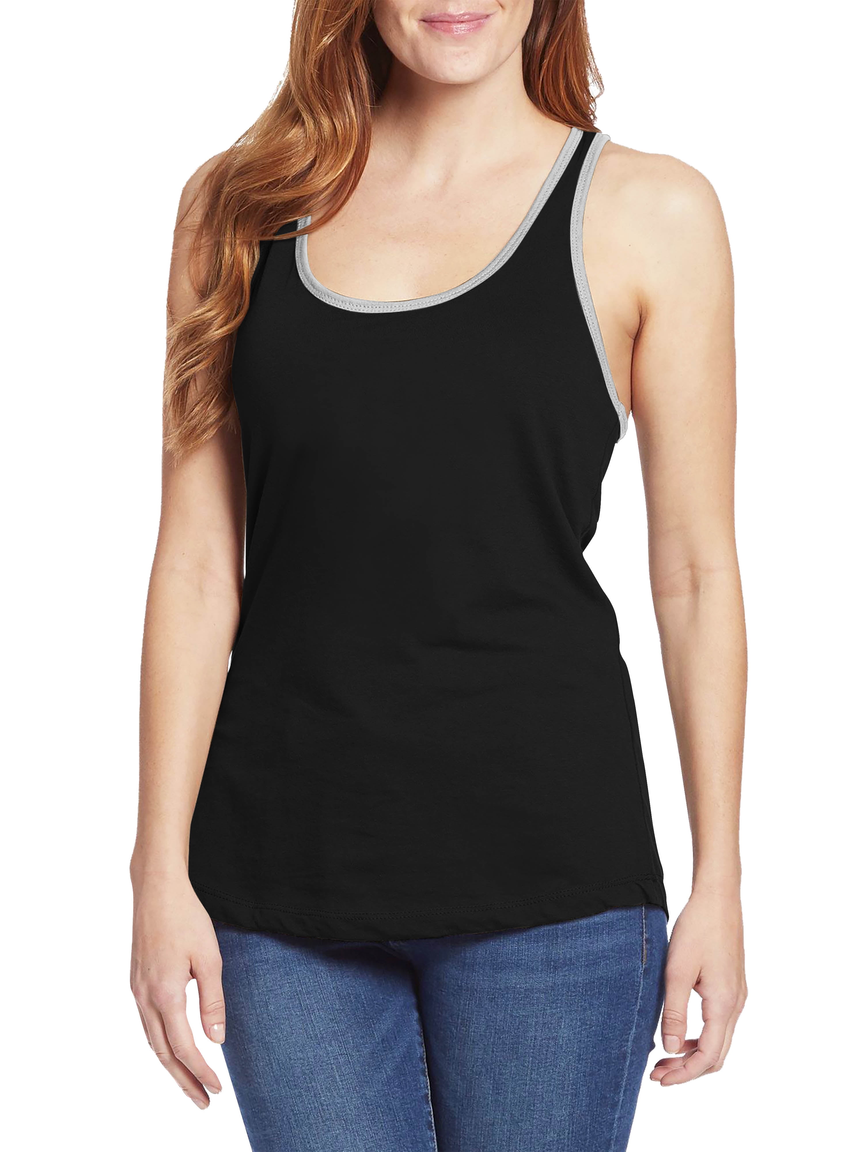 Ma Croix Women's Racer Back Sleeveless Tee Shirts with Contrast Binding ...