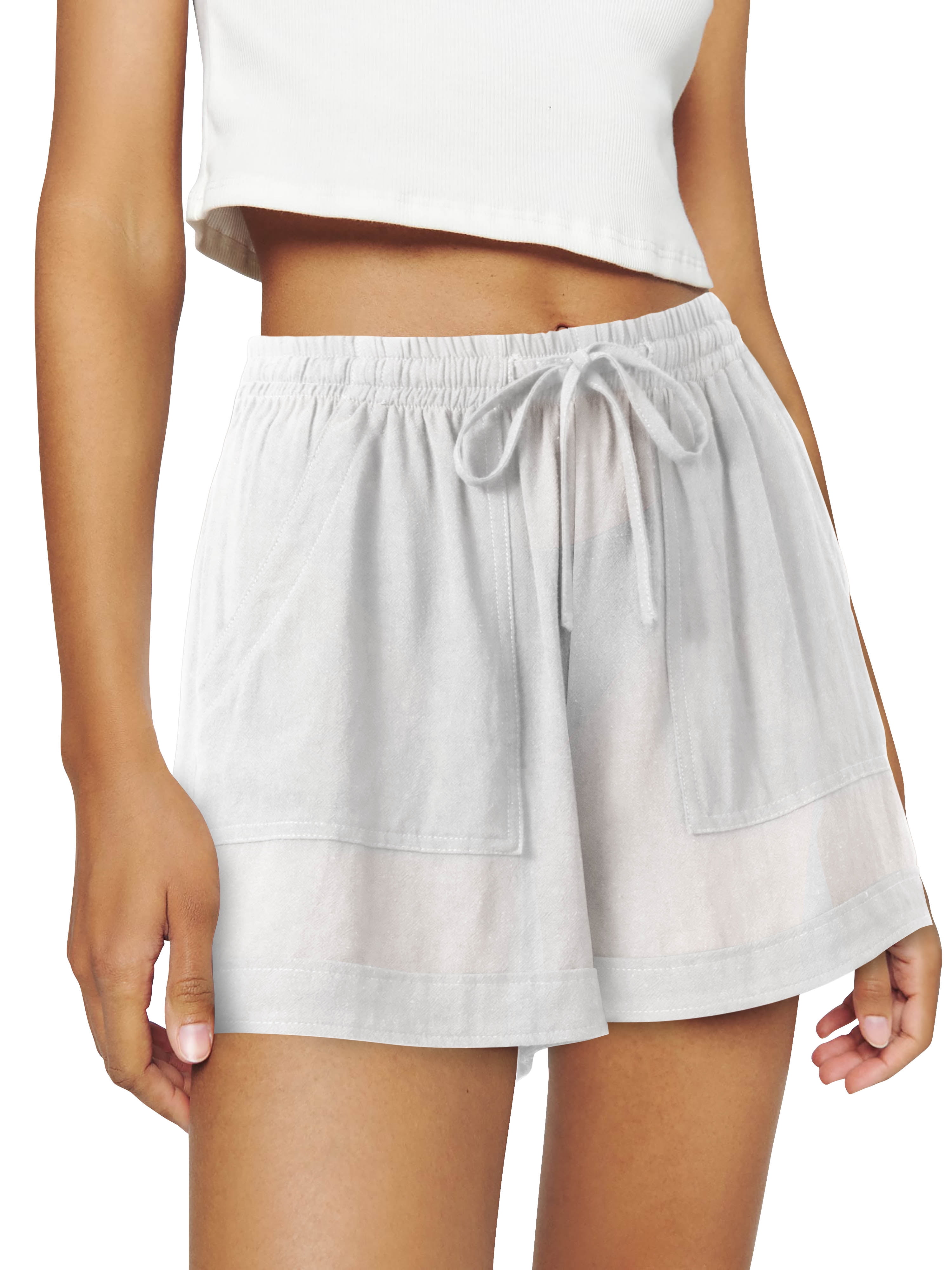 Ma Croix Womens Casual Comfy Shorts with Pockets Linen Highwaist Summer ...