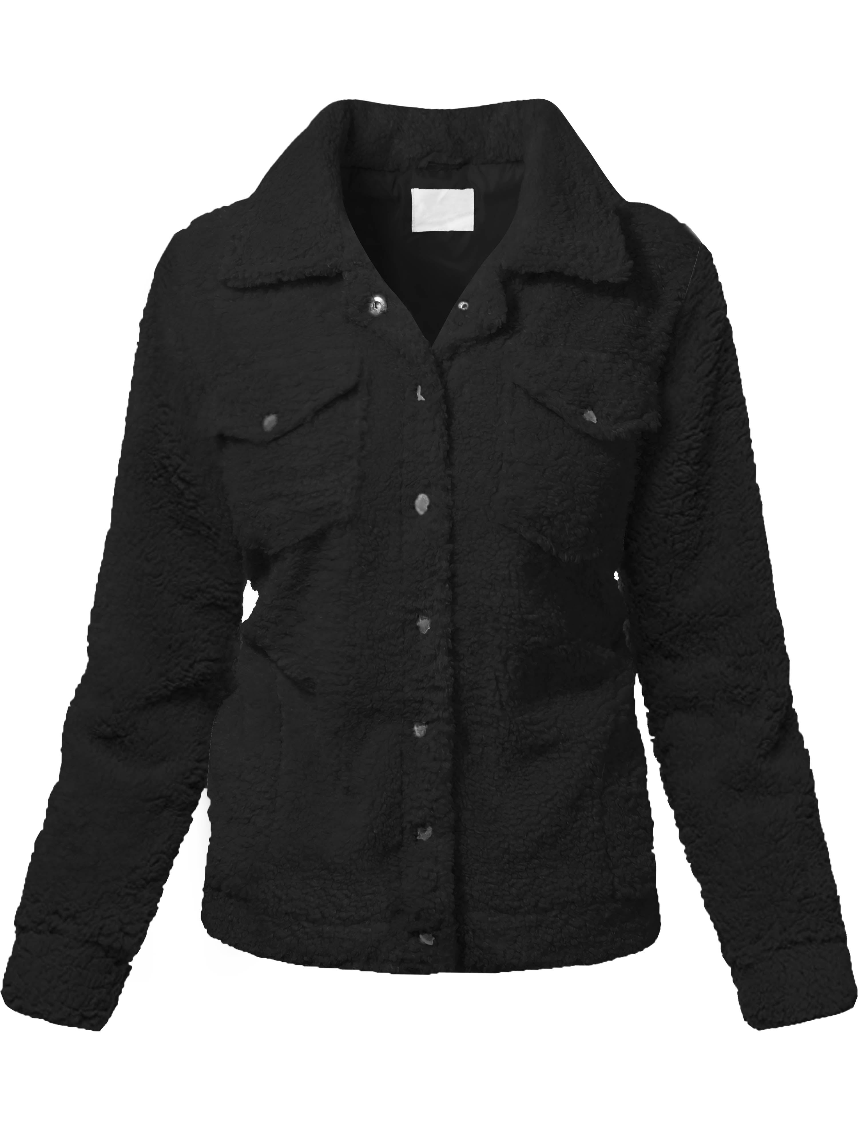 Ma Croix Womens Faux Fur Jacket Fuzzy Teddy Coat Relaxed Fit - Walmart.com