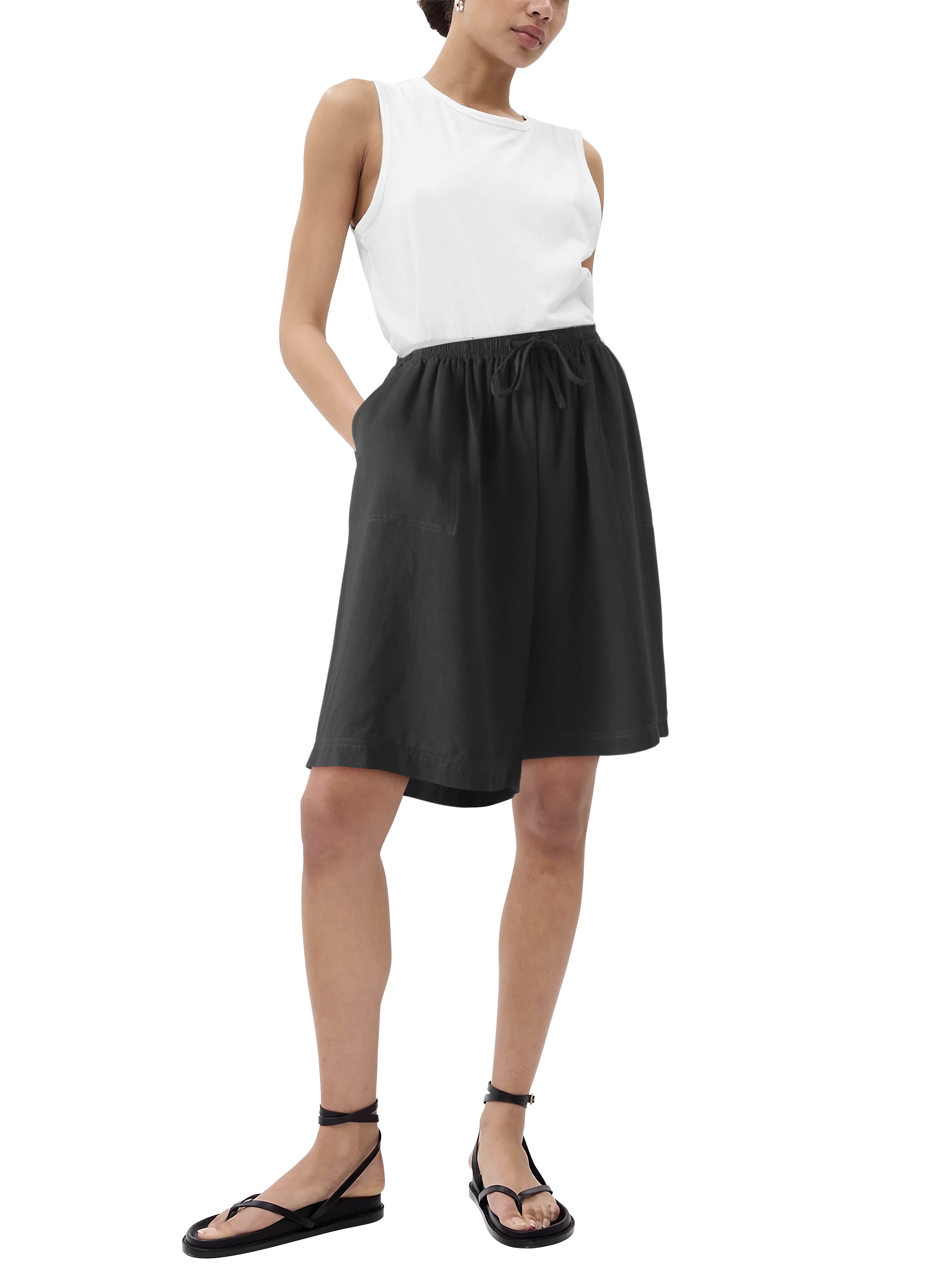 Ma Croix Womens Premium Bermuda Shorts Long Comfy Linen Blend Shorts ...
