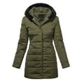 Ma Croix Womens Winter Lightweight Poly Down Puffer Hooded Parka Coat ...