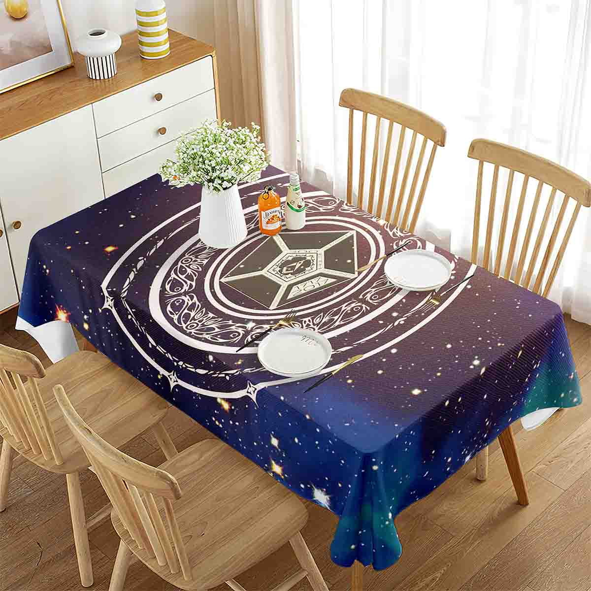 Ma Faith Hope and Charity Freemason Logo Black Tablecloth Rectangle ...