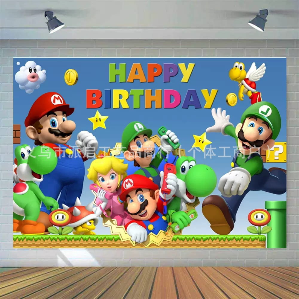 Ma rio Theme Party Supplies Backdrop Ma rio Birthday Party Decorations ...