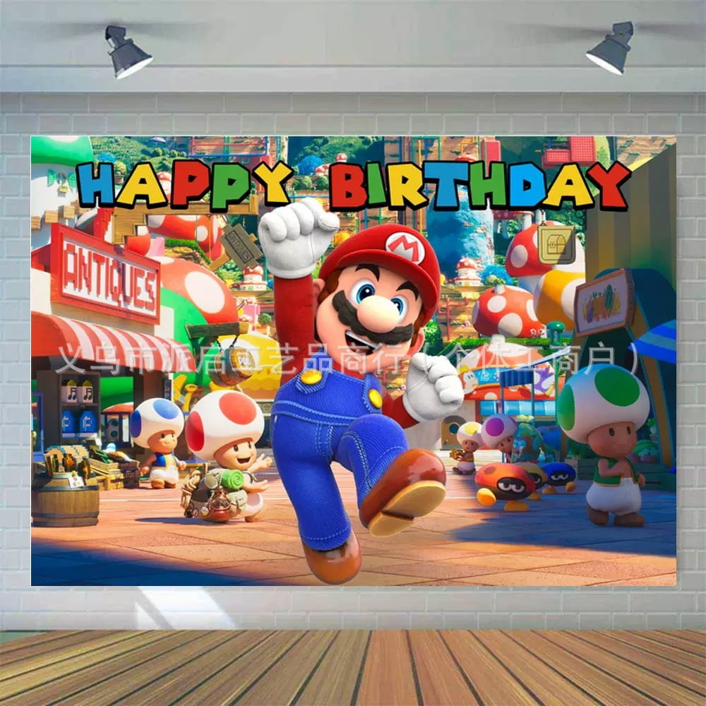 Ma rio Theme Party Supplies Backdrop Ma rio Birthday Party Decorations ...