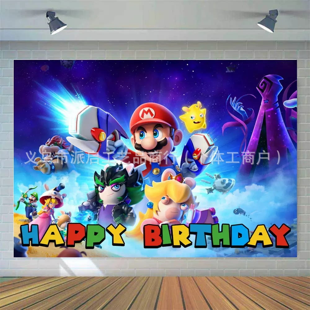 Ma rio Theme Party Supplies Backdrop Ma rio Birthday Party Decorations ...