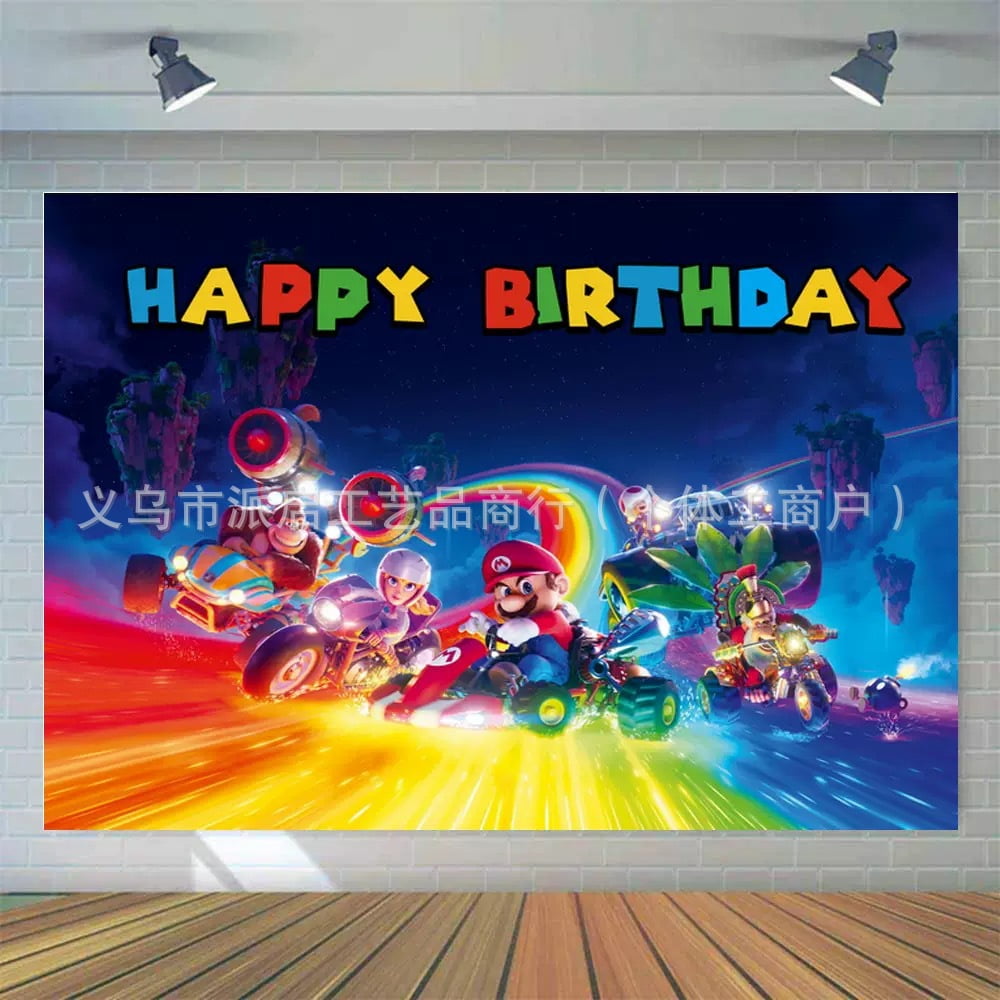 Ma rio Theme Party Supplies Backdrop Ma rio Birthday Party Decorations ...