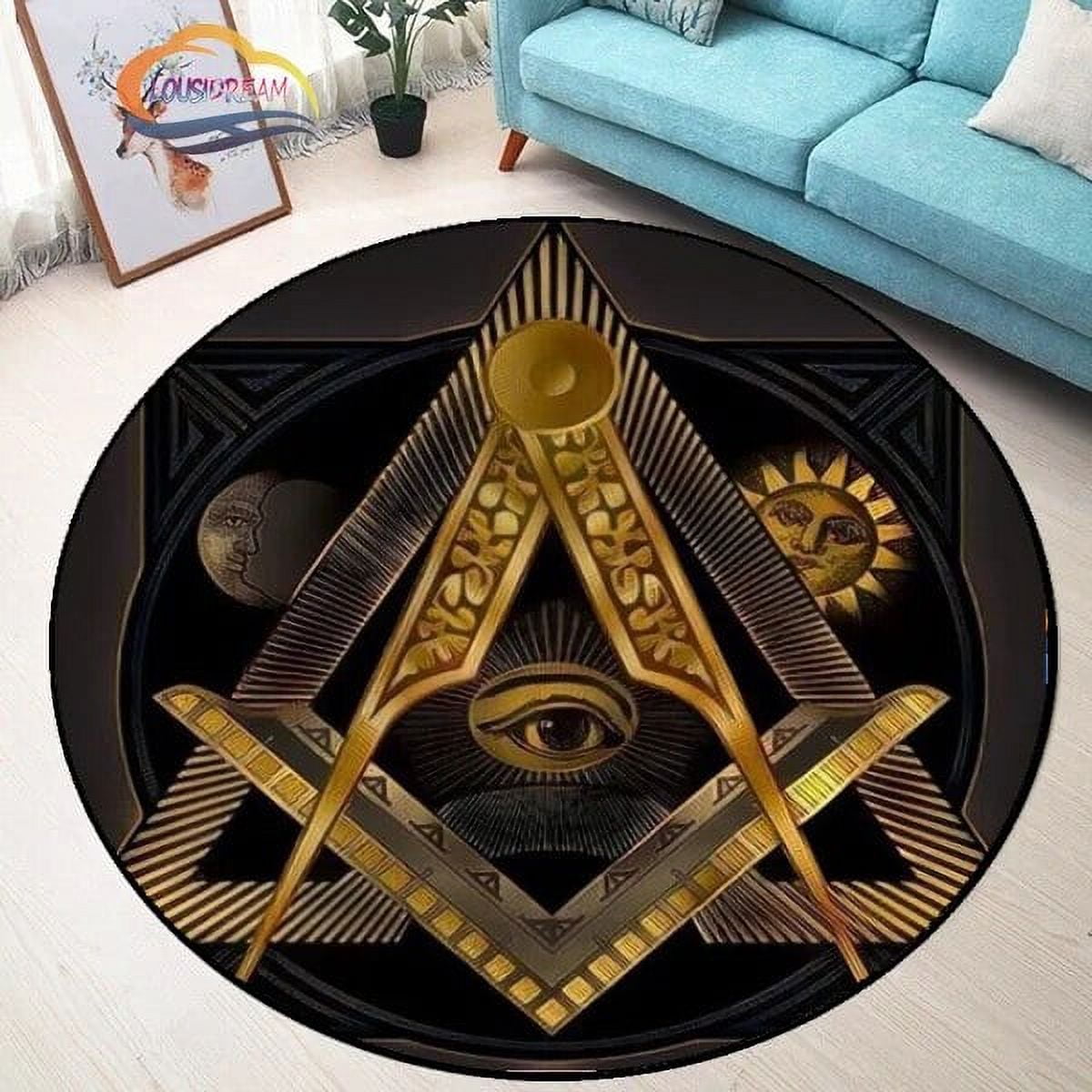 Ma round Carpet Freemasonry series rug Freemason Living Room non-slip ...