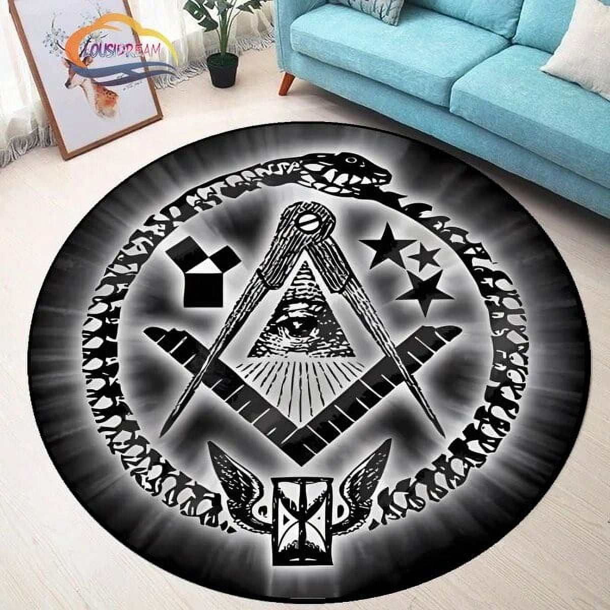 Ma round Carpet Freemasonry series rug Freemason Living Room non-slip ...