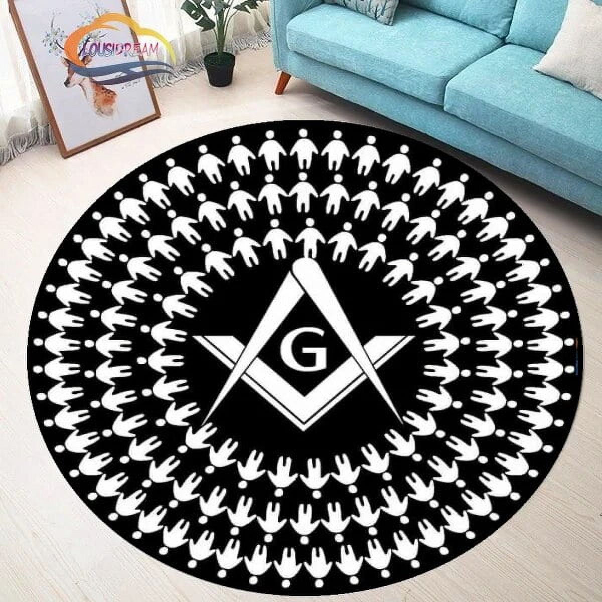 Ma round Carpet Freemasonry series rug Freemason Living Room non-slip ...