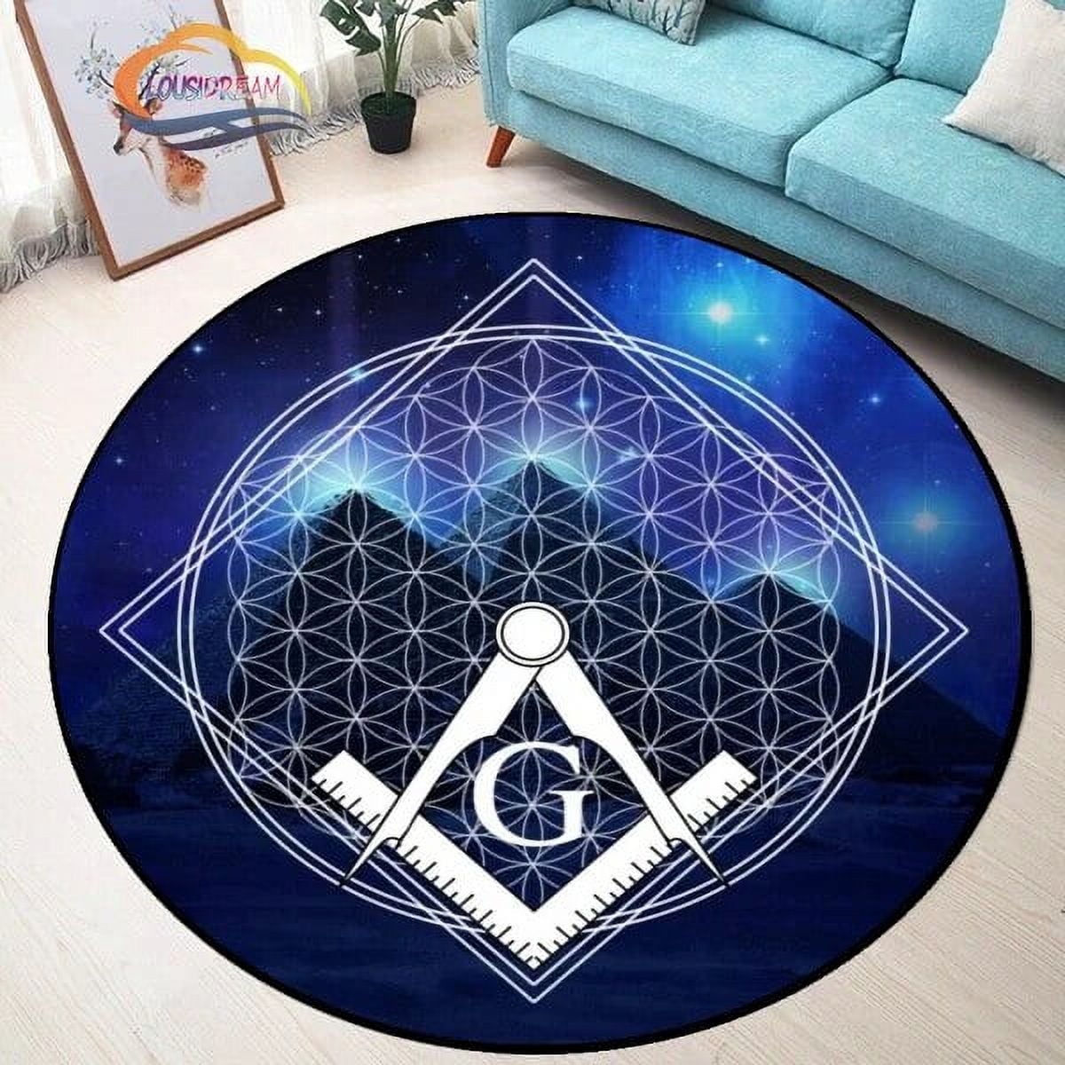Ma round Carpet Freemasonry series rug Freemason Living Room non-slip ...