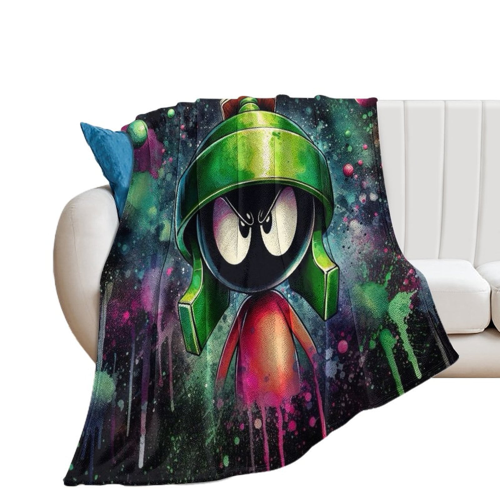 Ma_rvin The Ma_rtian Funny Anime Cartoon Throw Blanket Flannel Blanket ...