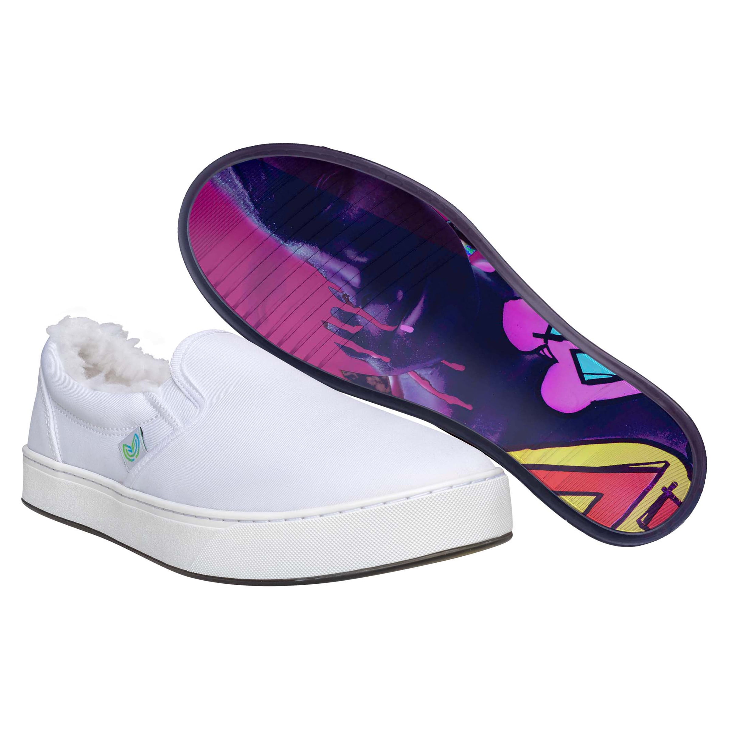 MaCae Unisex Canvas with Fur Slip On Fashion Shoe With Unique Sole ...