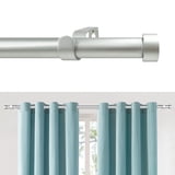 MaKefeile Classic 112 Inch Silver Curtain Rods Heavy duty Single ...