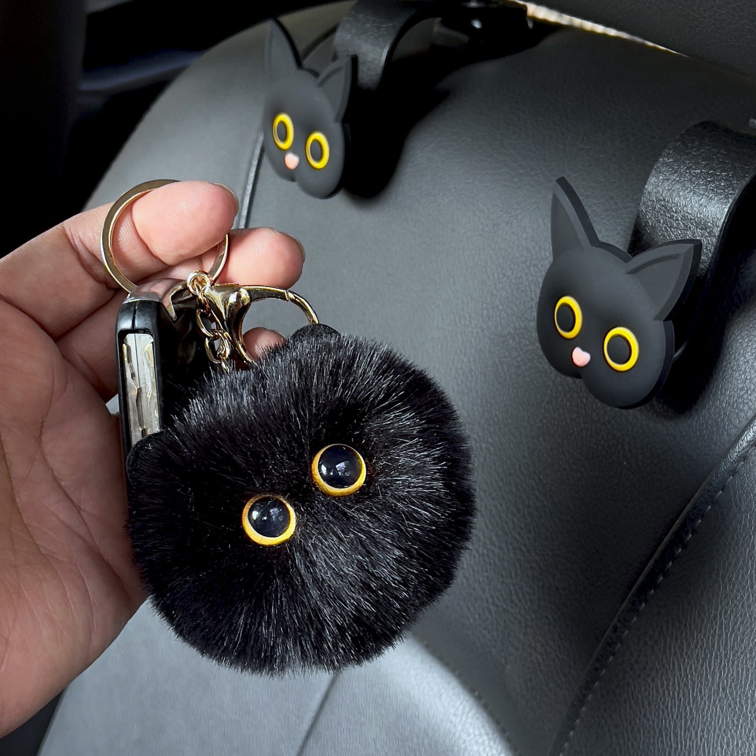 MaPctSy Car Hooks Cartoon Vehicle Storage Hook Hanger, 360 Degree ...