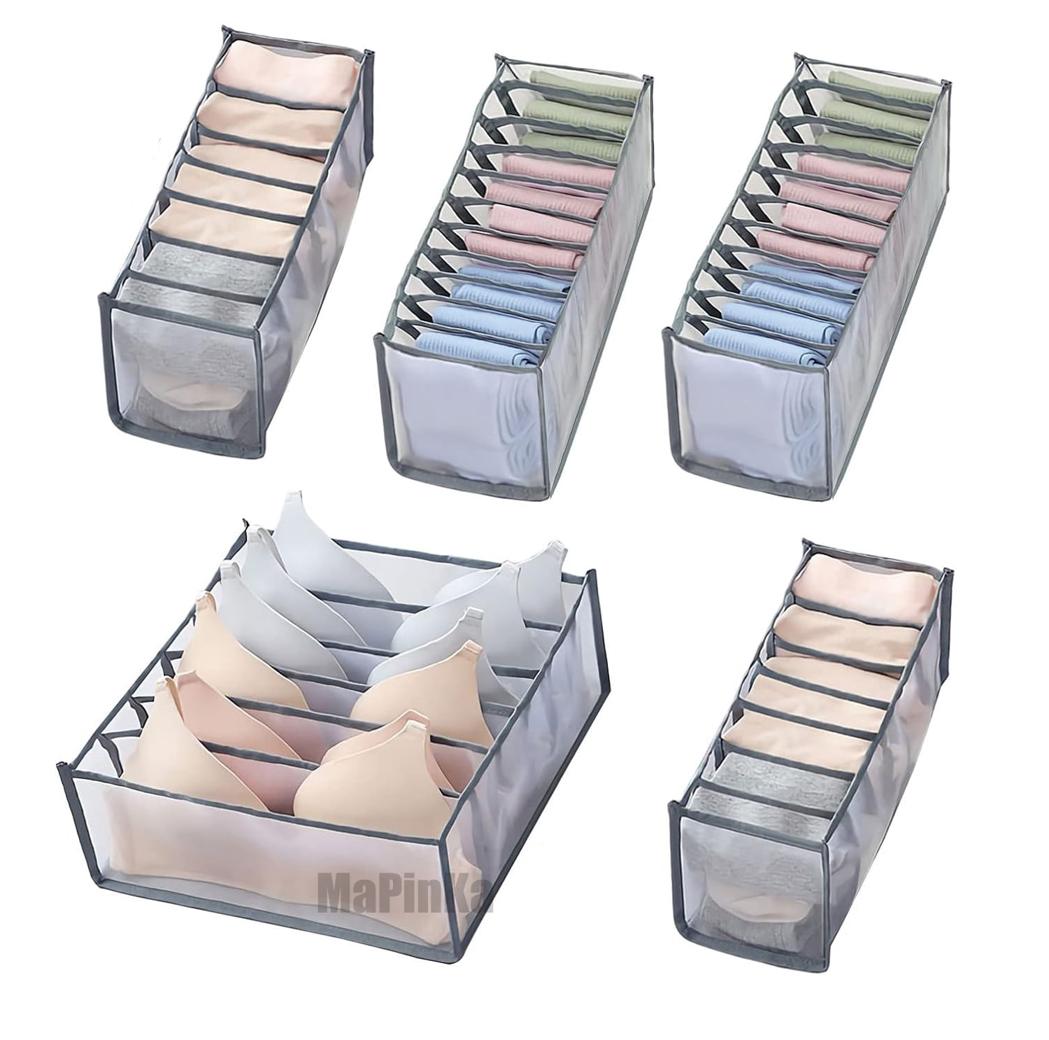 MaPinKa 5 PCS Wardrobe Clothes Organizer for Clothes Socks - Foldable ...