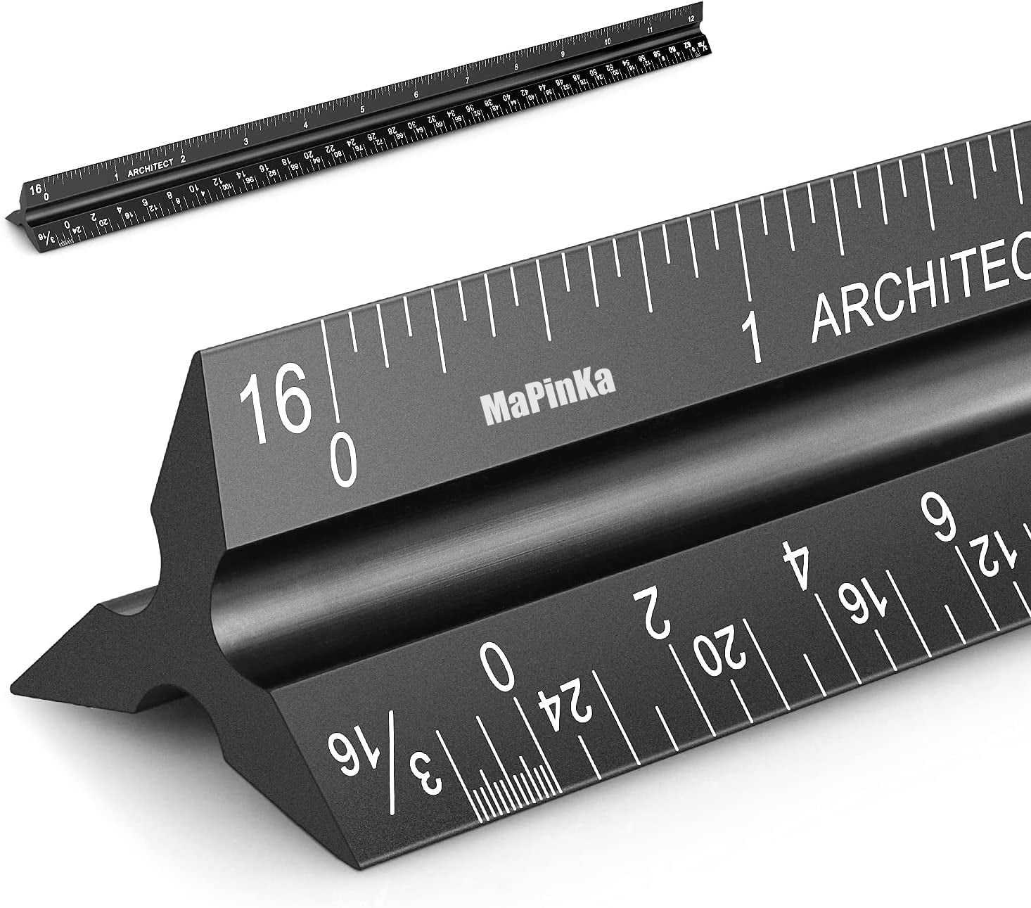 MaPinKa Architectural Triangular Scale Ruler, Laser-Etched Aluminum 12 ...