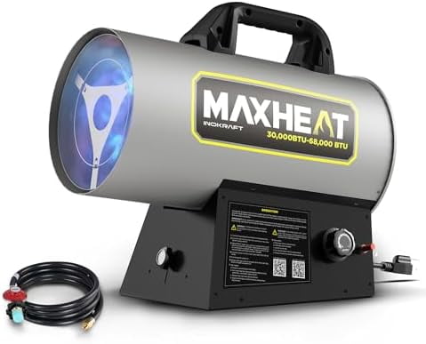 MaXheat MH68 68,000 BTU Forced Air Propane Heater, Portable for Garage ...