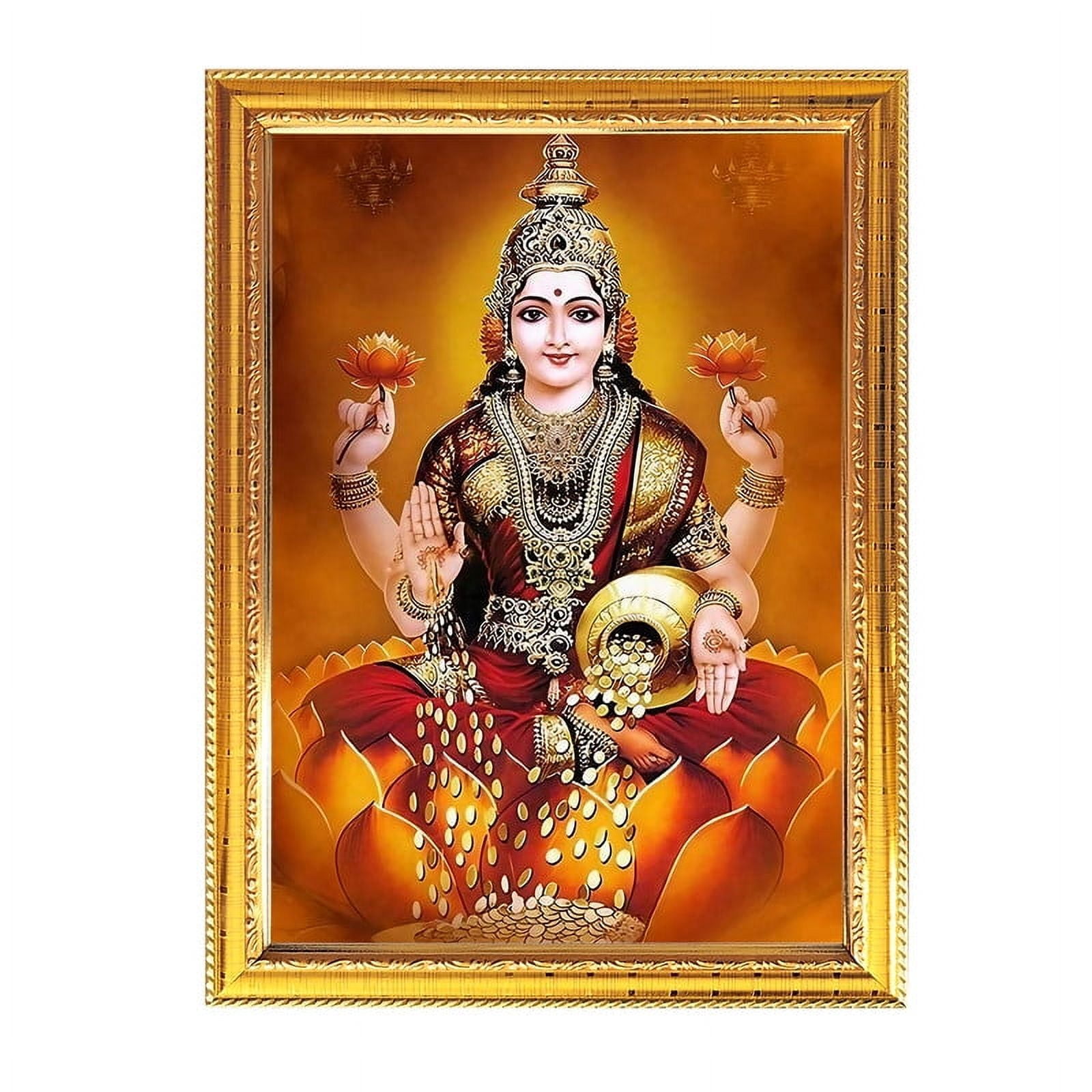 Maa Adi Lakshmi Goddess Photo Frame Hindu Worship Puja Temple House ...