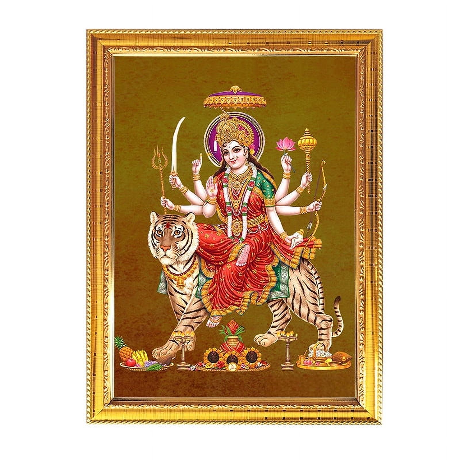 Maa Amba God Photo With Golden Frames For Pooja Indian Worship ...