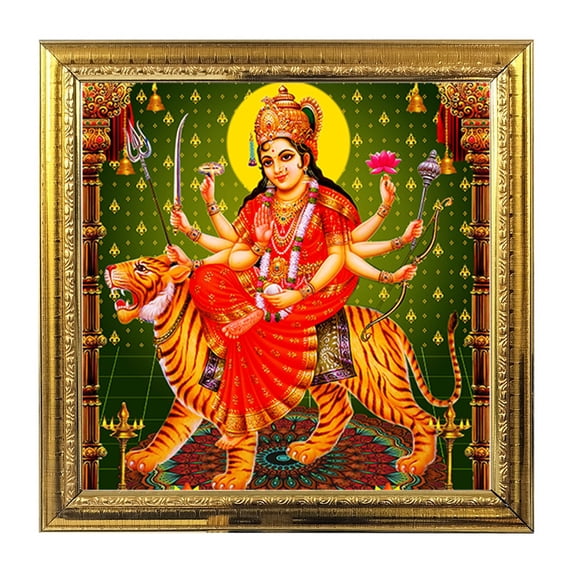 Maa Durga God Idol Photo Frame Pooja Hindu Devi Devta Wall Poster Puja ...