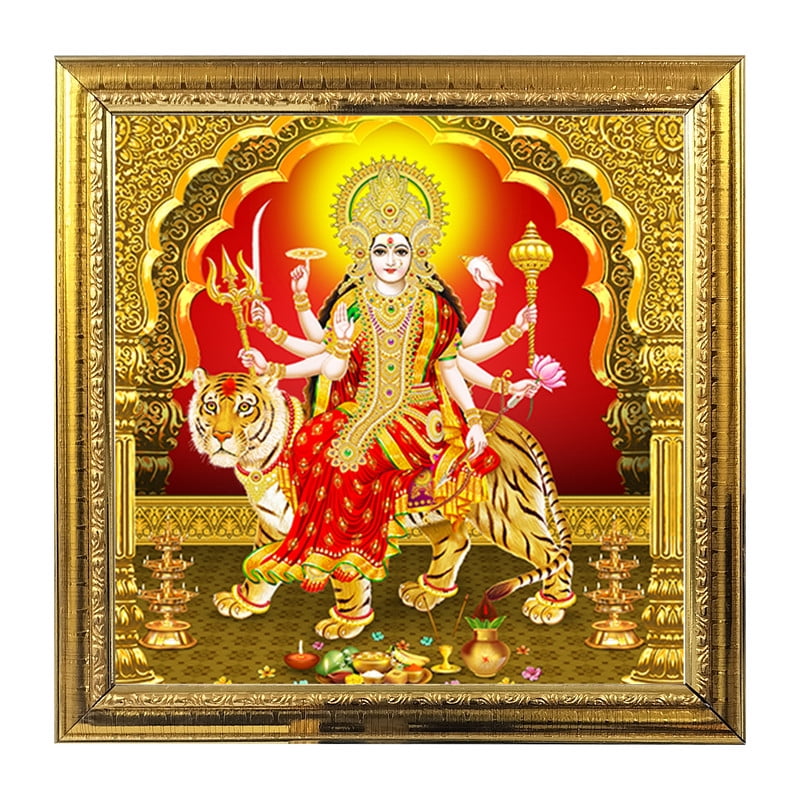 Maa Durga God Idol Photo Frame for Pooja Hindu Bhagwan Devi Devta Photo ...