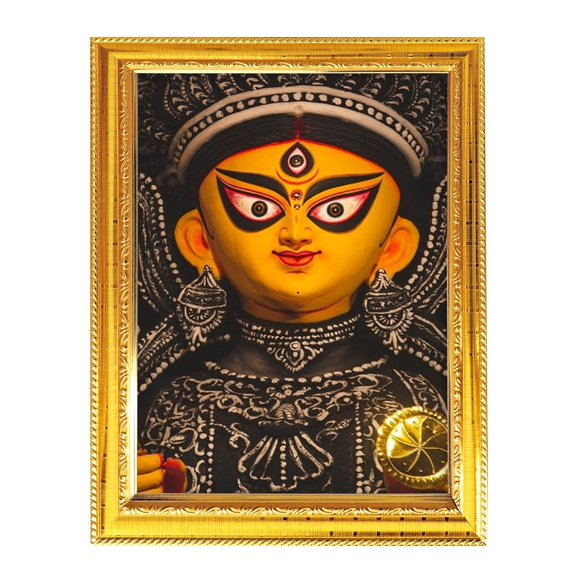 Maa Durga Hindu Religious Gift God Photo With Golden Frame Table Wall ...