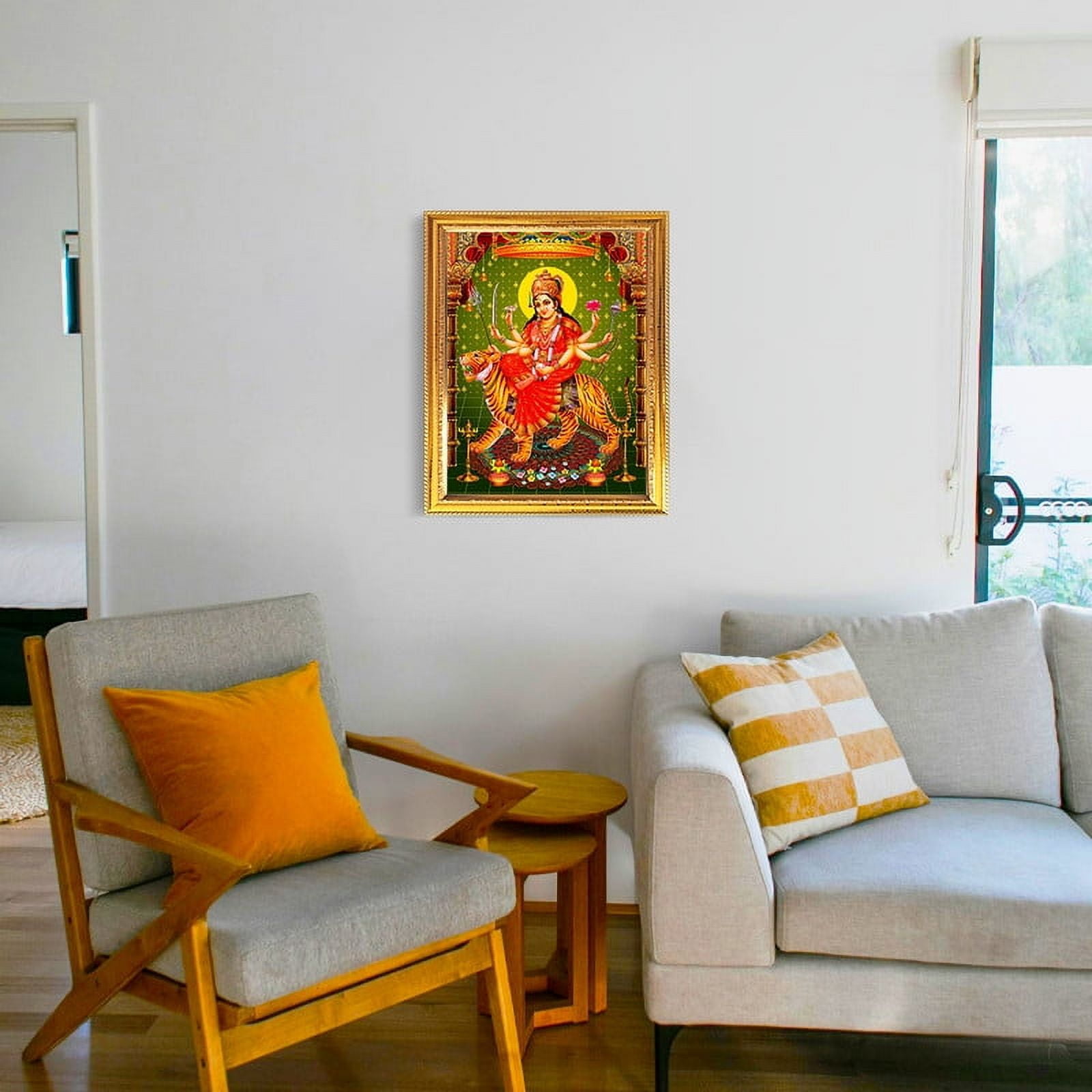 Maa Durga Photo Frame Puja Room Temple Wall Hanging Gift Lamination ...