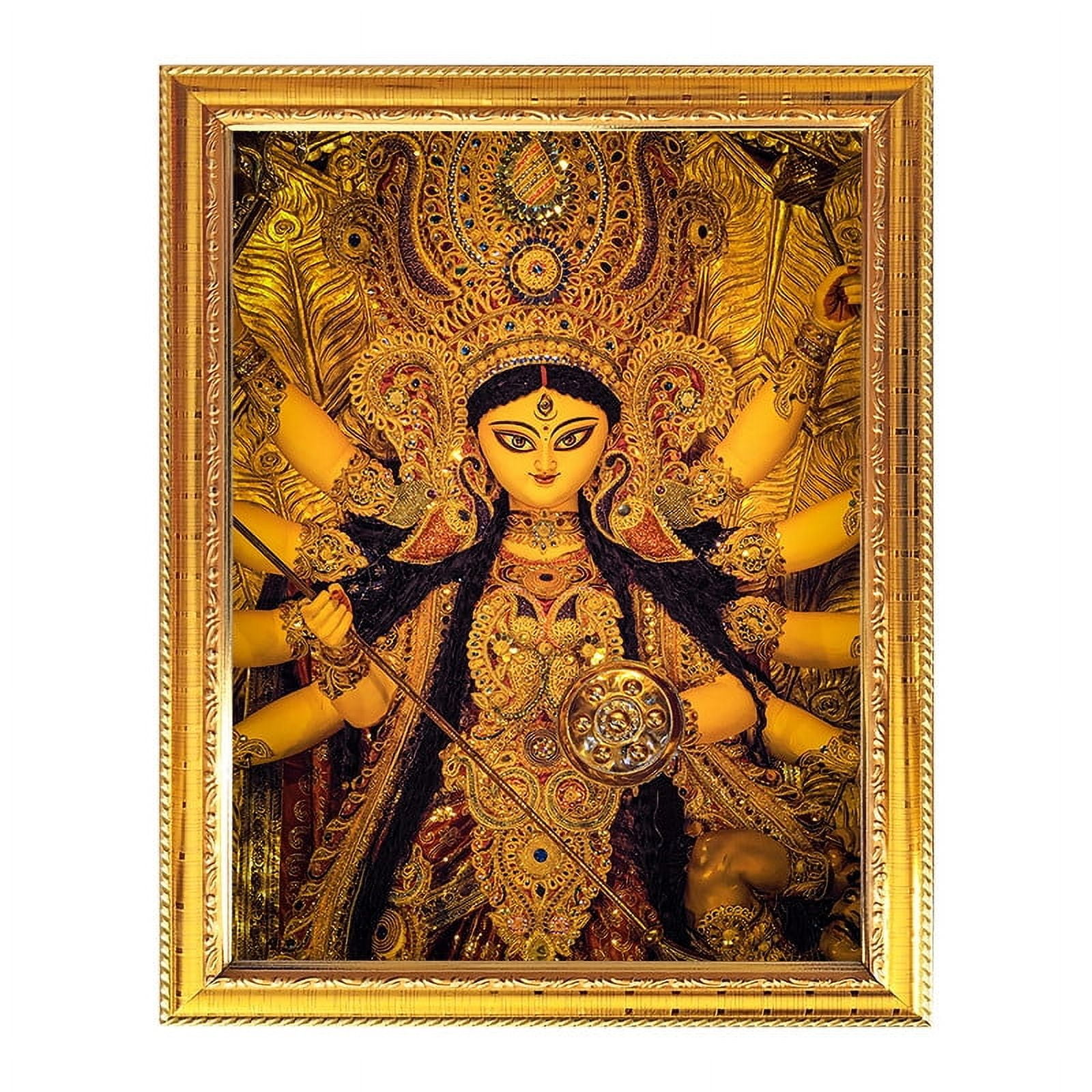Maa Durga Religious Photo Frame Puja Room Temple Wall Hanging Gift ...