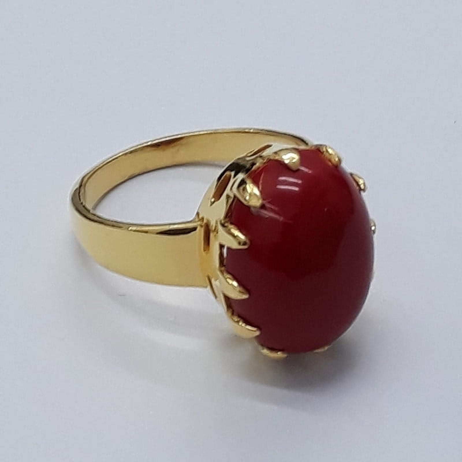 Maa Karni Natural Coral Ring Wedding Anniversary Gift 10x12 mm 7.50 Ct ...
