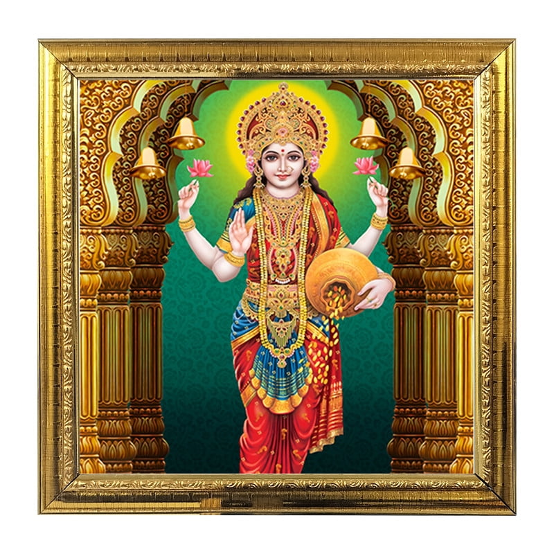 Maa Lakshmi India God Idol Photo Frame for Pooja Hindu Bhagwan Devi ...