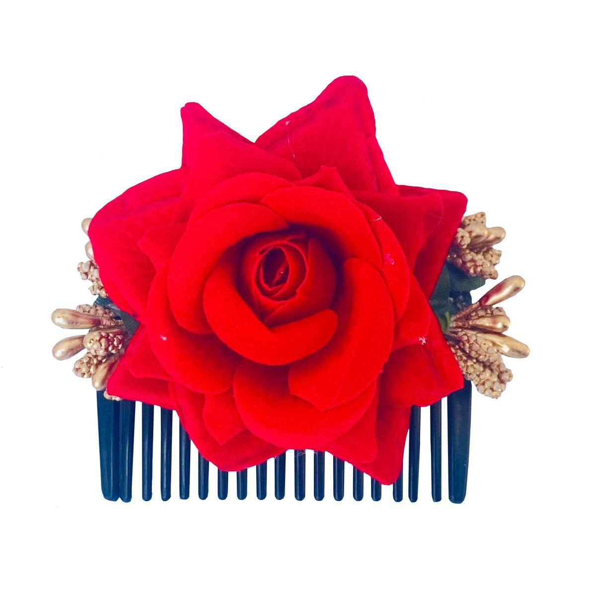 Maahal Rose Flower Comb Clip Hair Fancy Comb Clip Bridal Hair ...