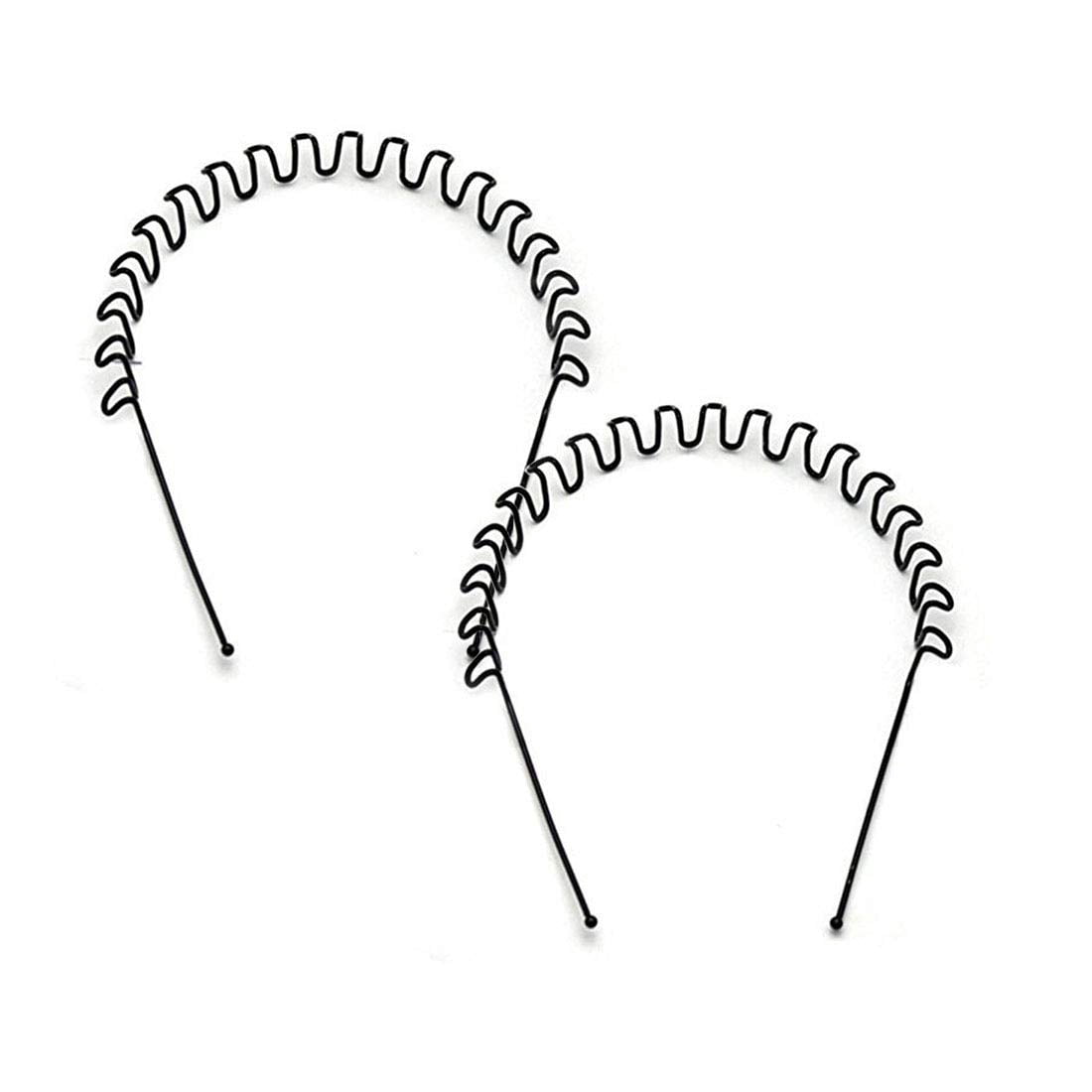 Maahal Set Of 2 Black Color Metal Wavy Zigzag Hair Bands - Walmart.com