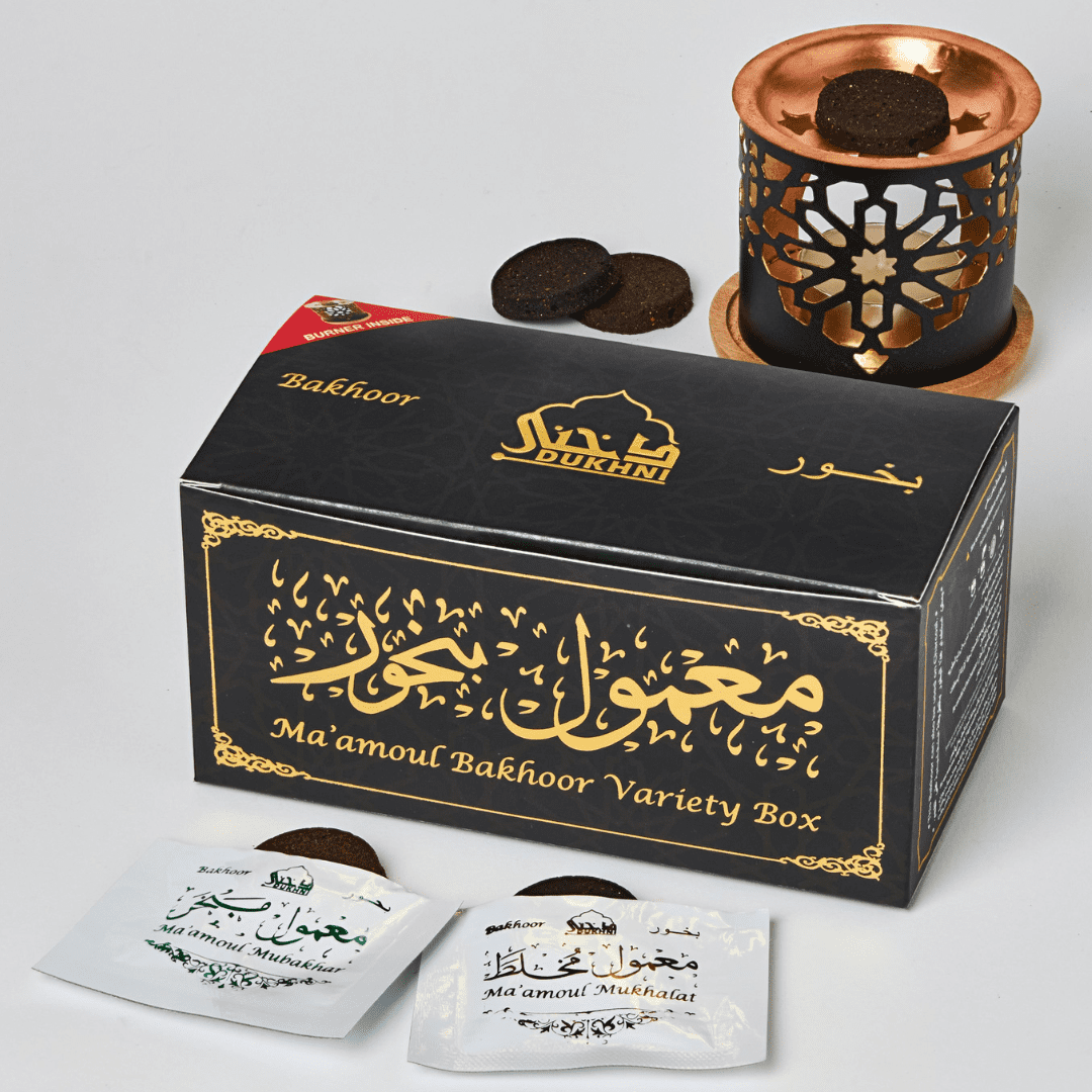 Dukhni Maamoul Bakhoor Variety Box & Burner | Arabic Incense Gift Set ...