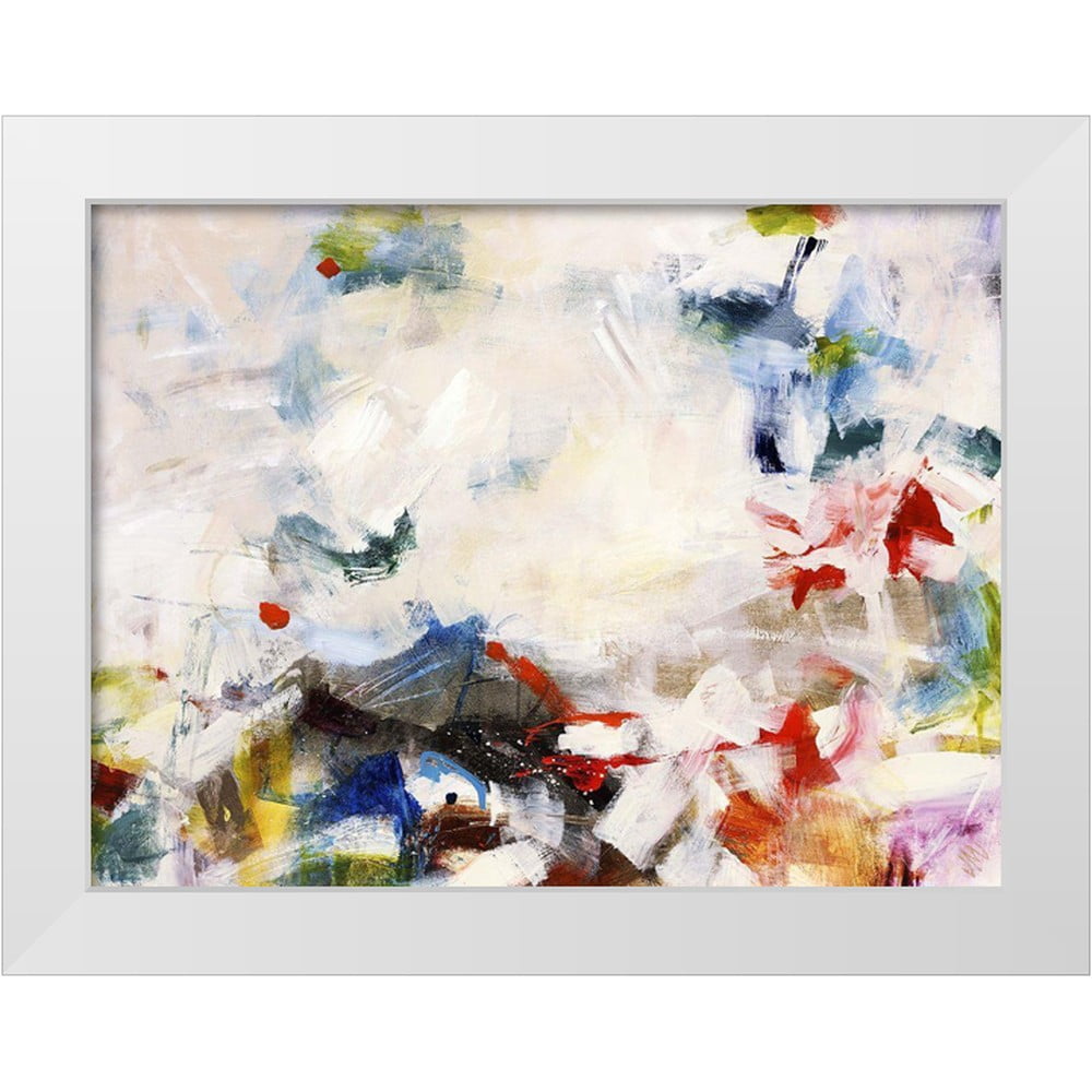 Maas, Jodi 18x15 White Modern Wood Framed Museum Art Print Titled - Rainbow Cover Up II ...