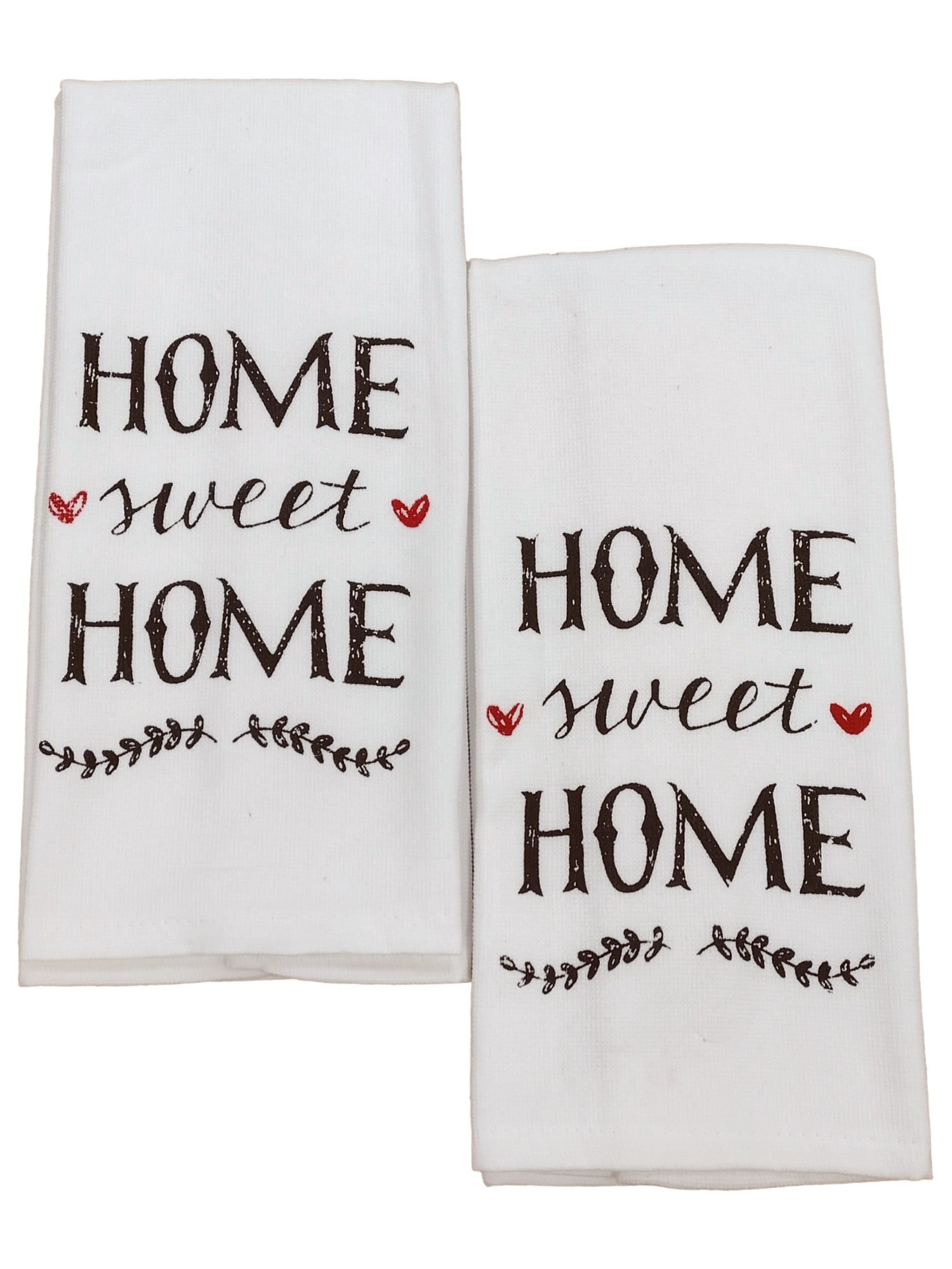 Mabelle Collection Home Sweet Home Kitchen Towel Set, 2 Cotton Dish ...