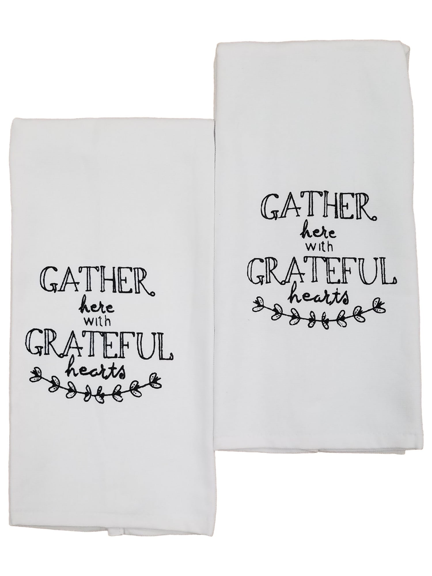Mabelle Home Collection Grateful Hearts Kitchen Towel Set, 2 Cotton ...