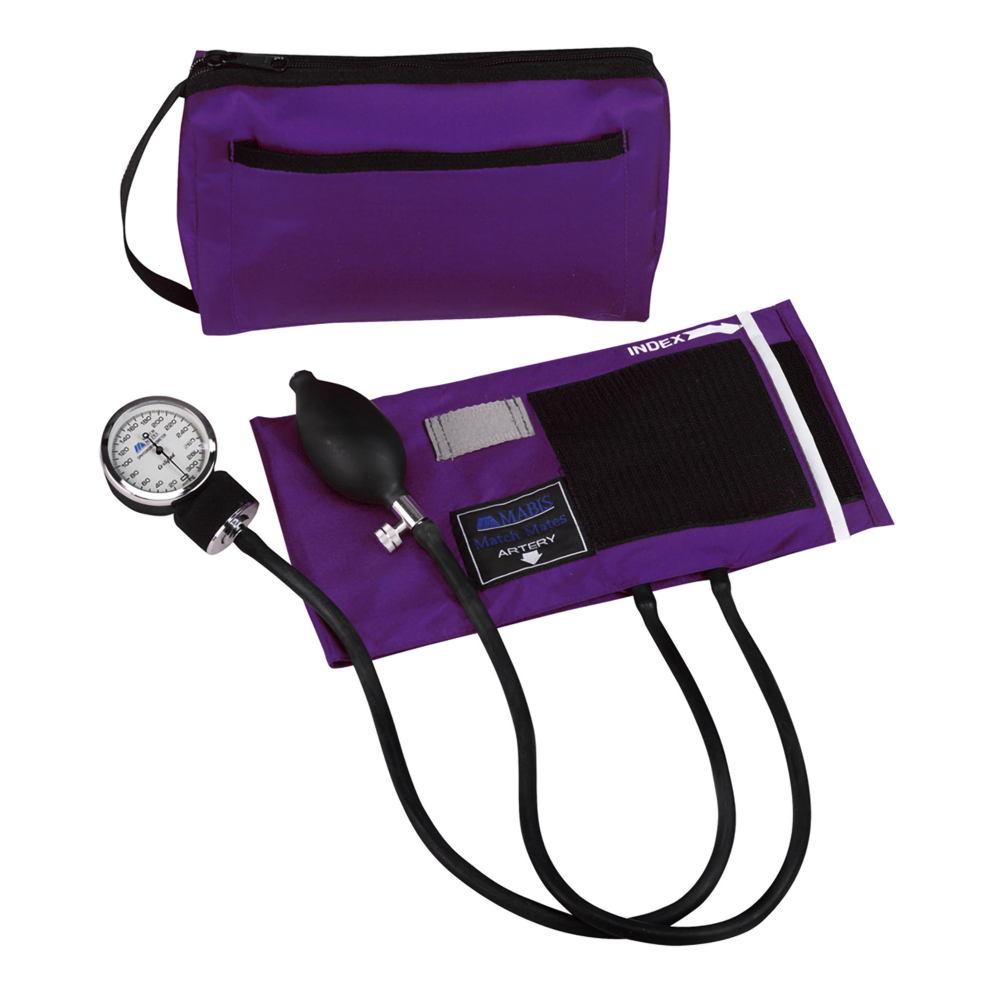 Mabis Arm Aneroid Sphygmomanometer with Cuff 2-Tubes Purple 1 Each HSA ...