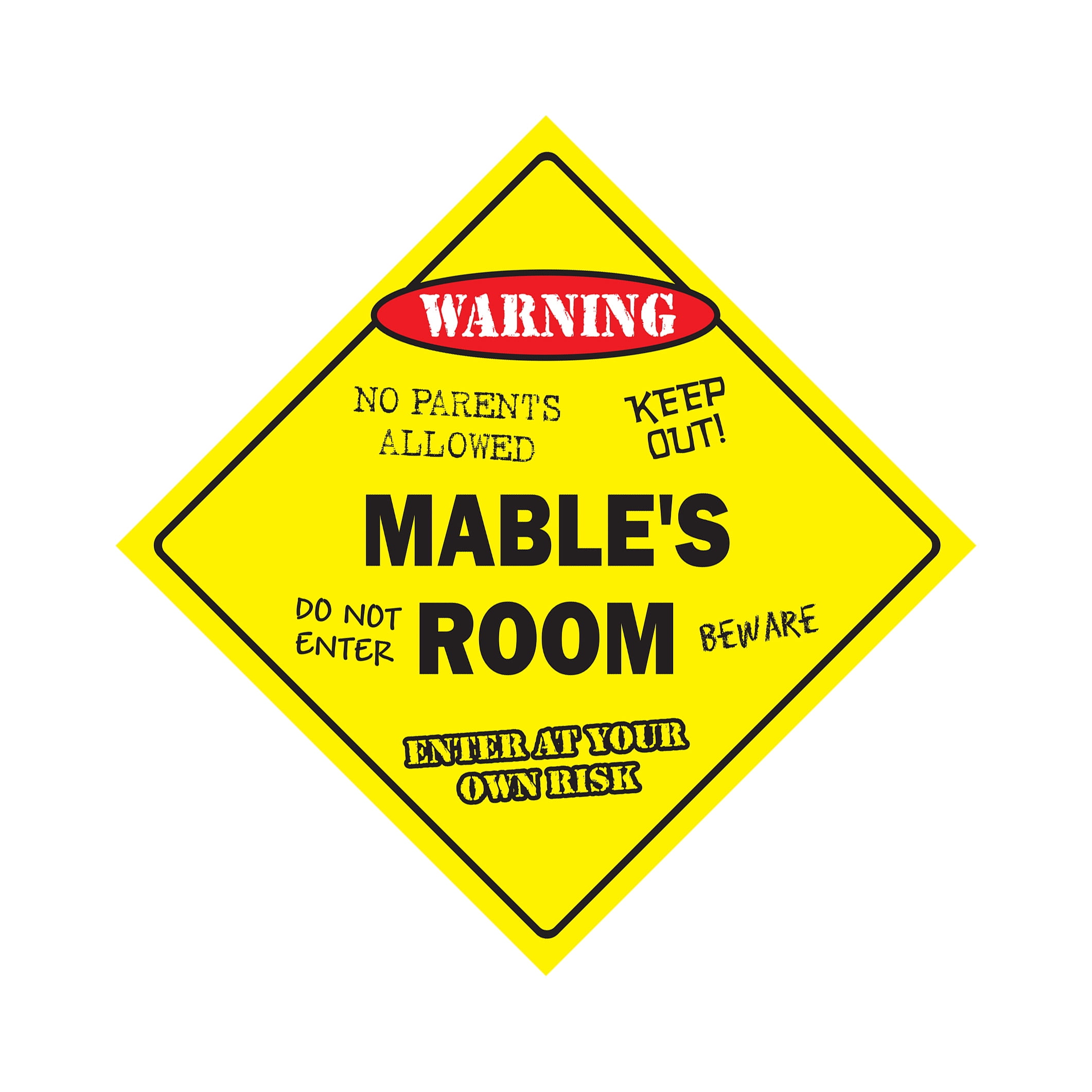 Mable's Room Sign Crossing Zone Xing | Indoor/Outdoor | 17" Tall kids ...