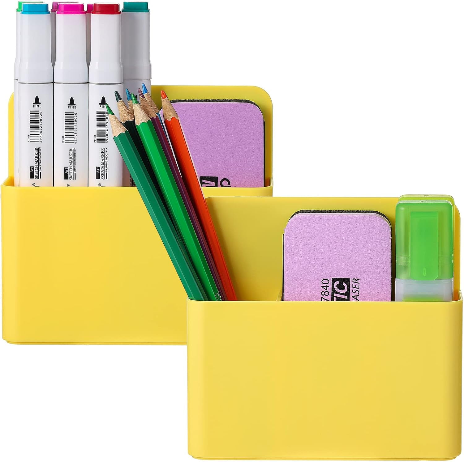 Mabrasse 2p Magnetic Dry Erase Marker Holder,Pen and Eraser Holder for ...