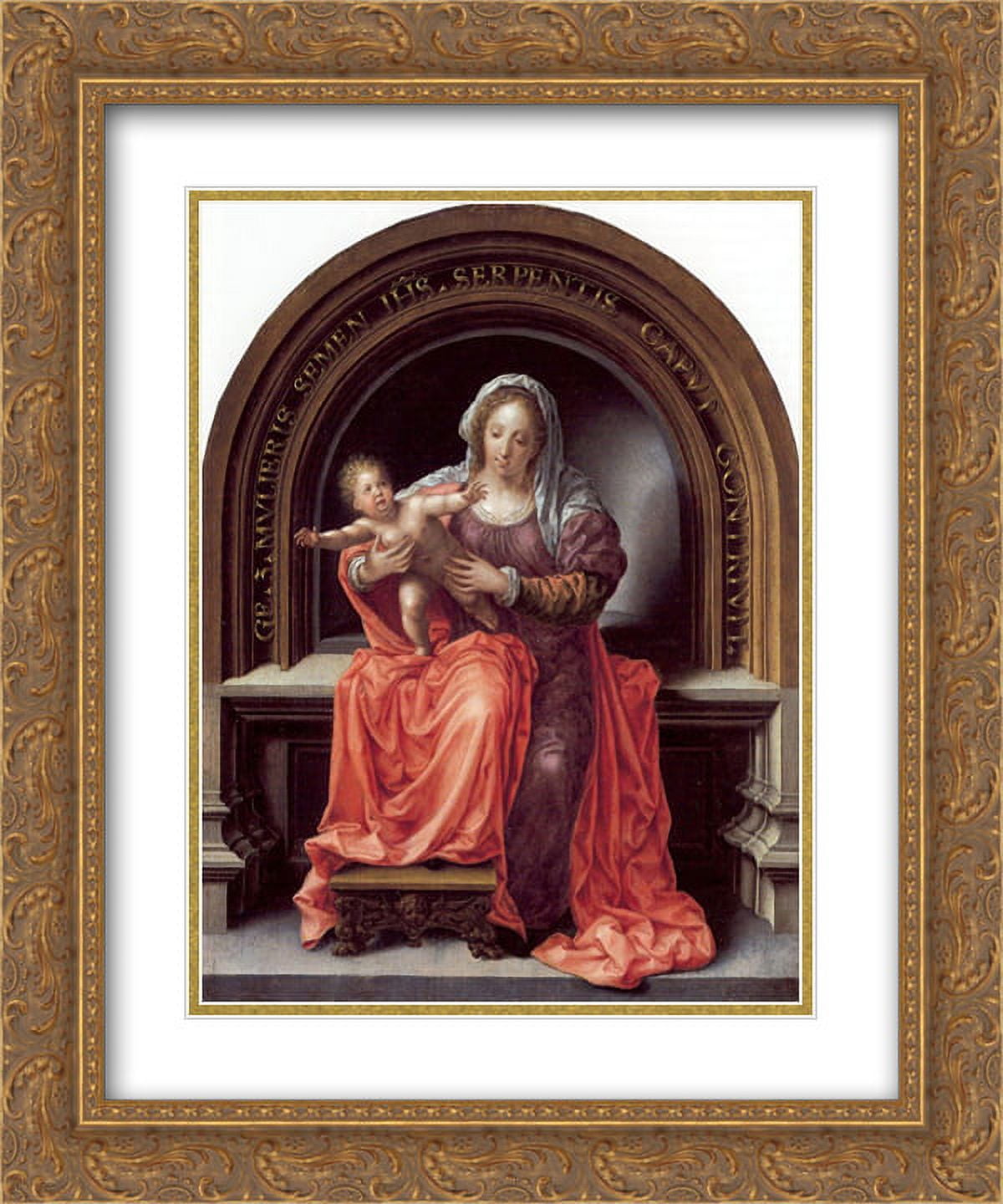 Mabuse 2x Matted 20x24 Gold Ornate Framed Art Print 'The Virgin and ...