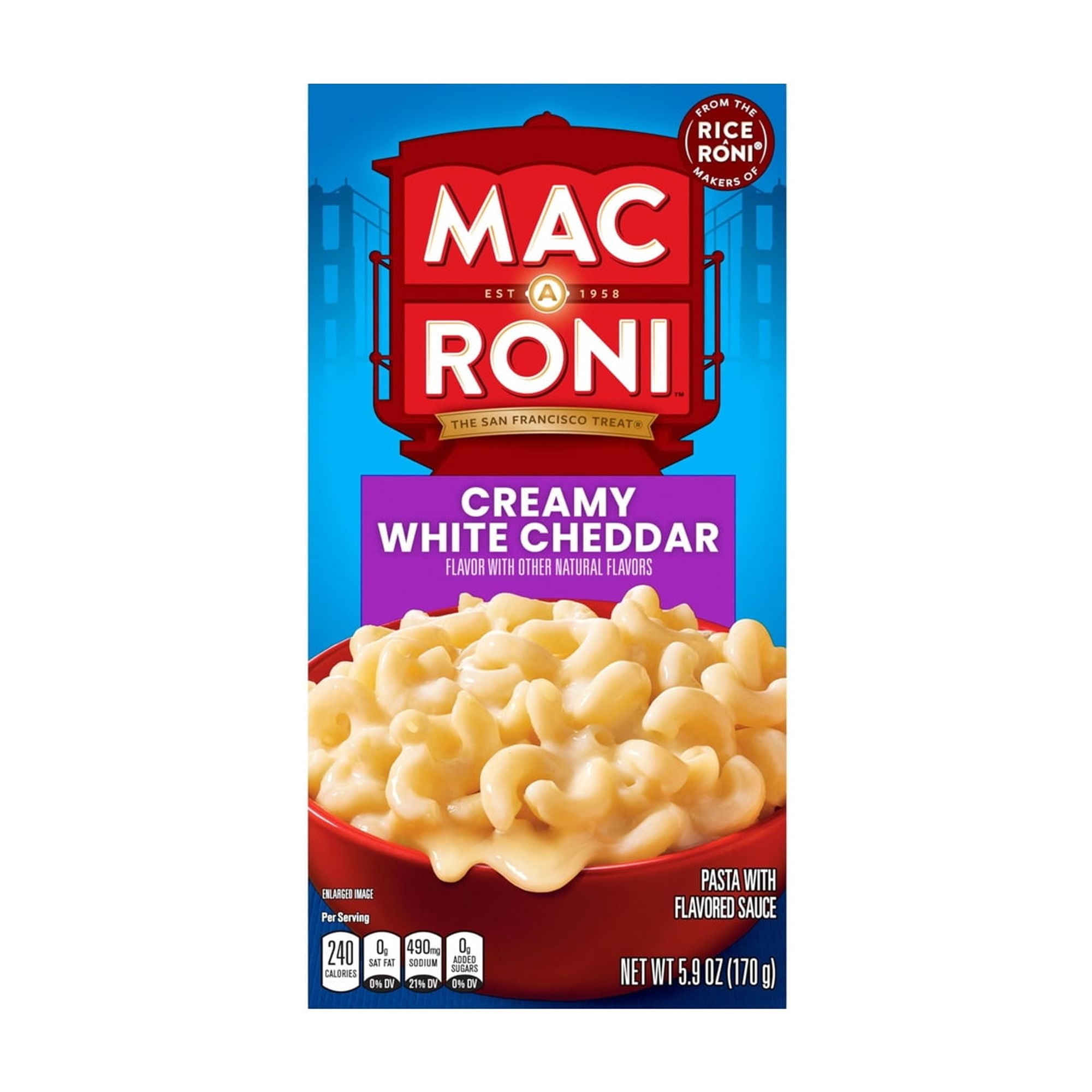 Mac-A-Roni, White Cheddar Macaroni and Cheese, 5.9 oz Box (Pack of 8 ...