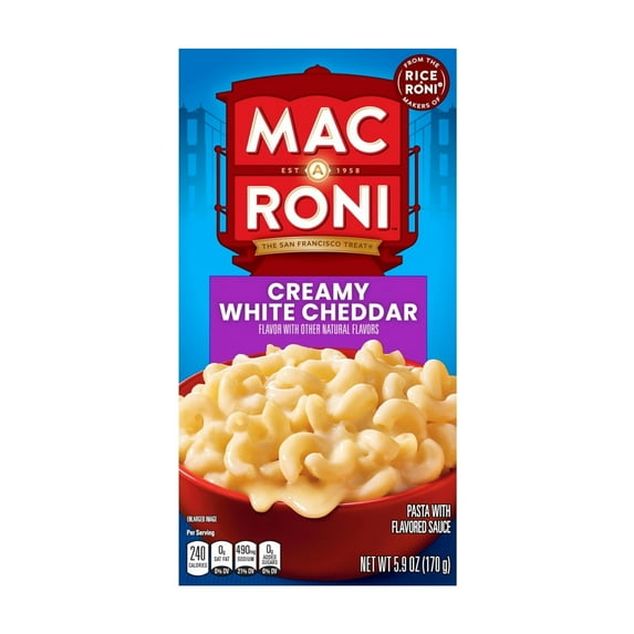 Mac-A-Roni, White Cheddar Macaroni and Cheese, 5.9 oz Box (Pack of 8 ...