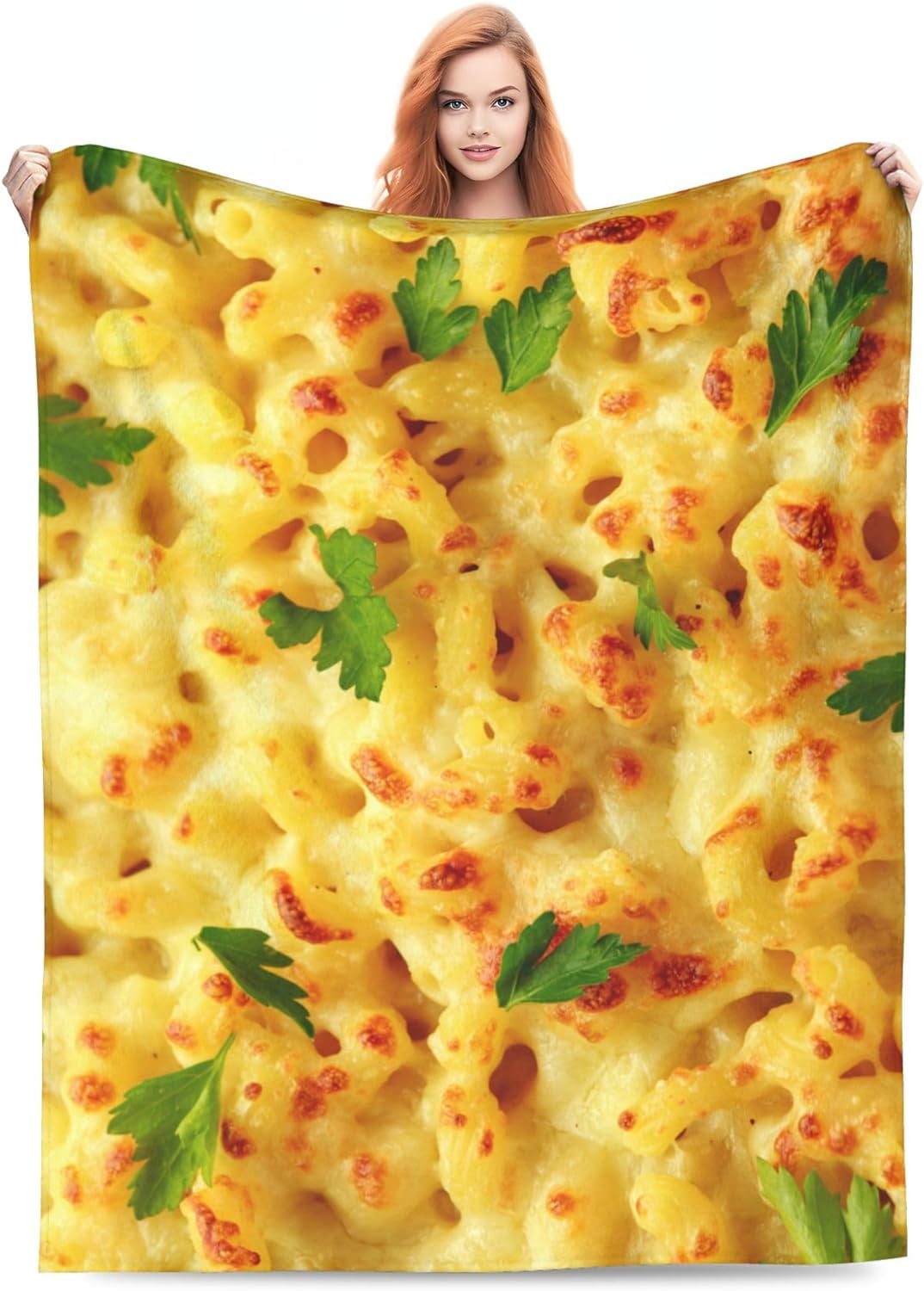 Mac and Cheese Blanket Funny Macaroni Pasta Real Food Throw Blankets ...