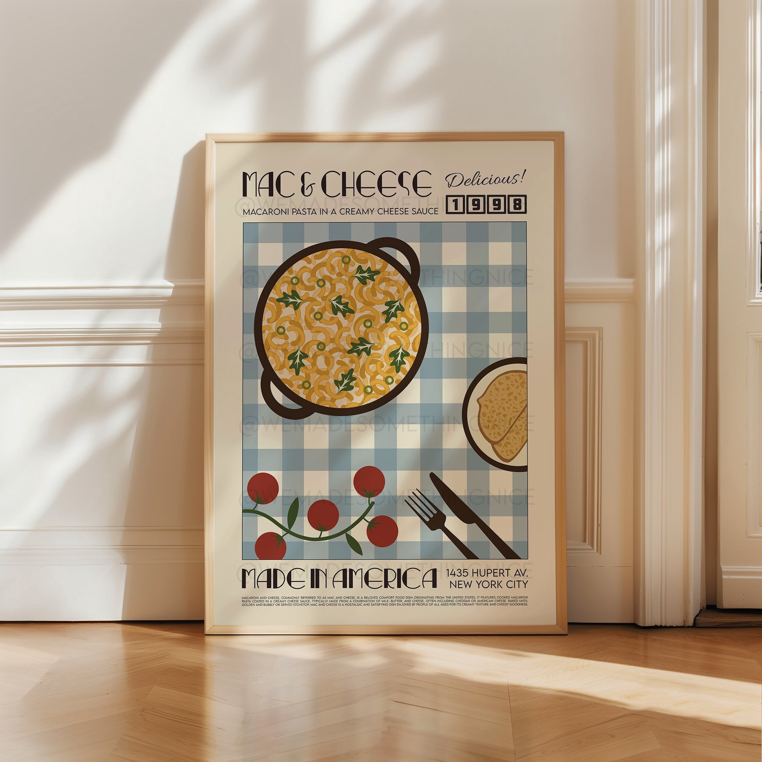 Mac & Cheese Poster Kitchen Art Kitchen Poster Food Poster Modern ...
