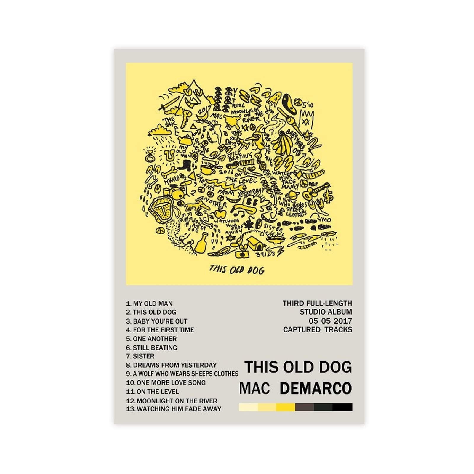 Mac DeMarco Music Poster This Old Dog Album Cover Poster|Music Poster ...
