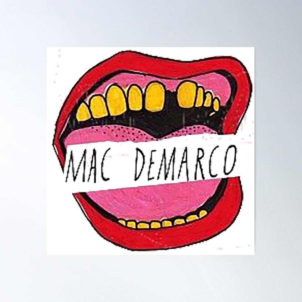 Mac Demarco Gap Tooth Mouth Poster Wall Art, Modern Wall Decor For ...