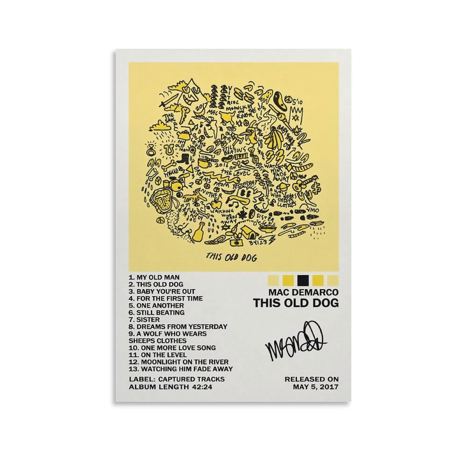 Mac Demarco This Old Dog Poster Canvas Poster Wall Art Picture Prints ...