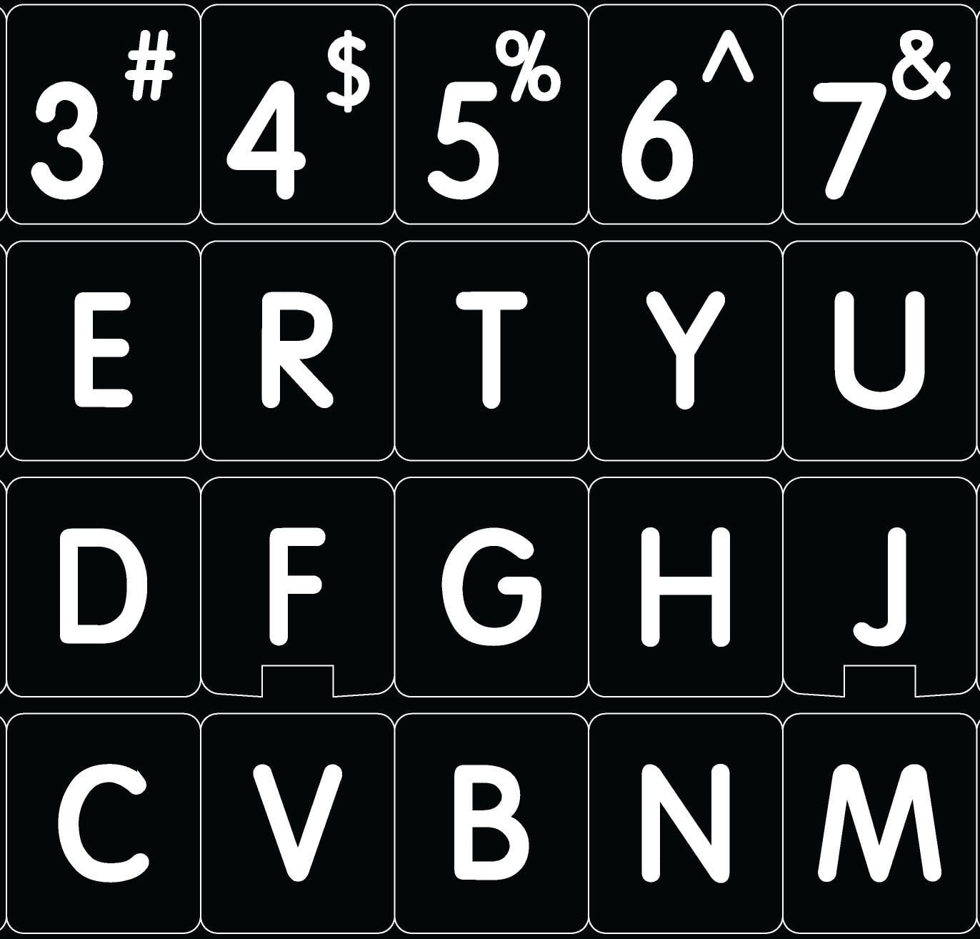 Mac English US Large Lettering Upper Case Keyboard Sticker Laminated ...